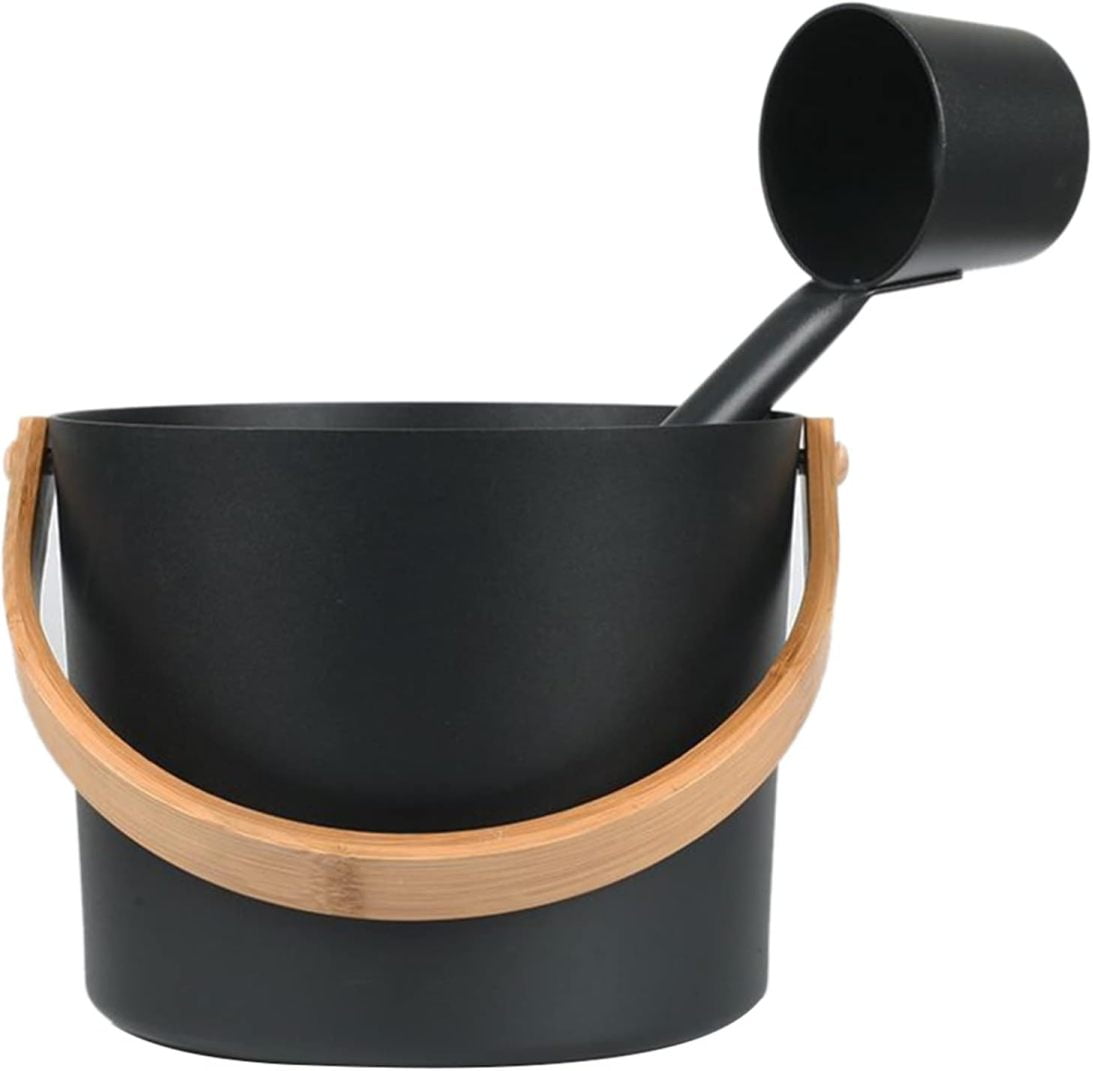 Activane Luxurious Finnish Sauna Aluminum Bucket, Long Handle Spoon Set ...