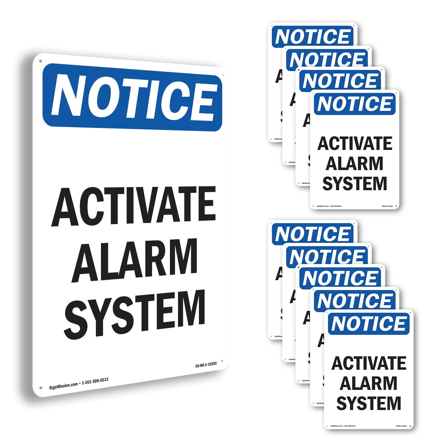 Activate Alarm System OSHA Notice Rigid Plastic Sign 24 Inch x 18 Inch ...