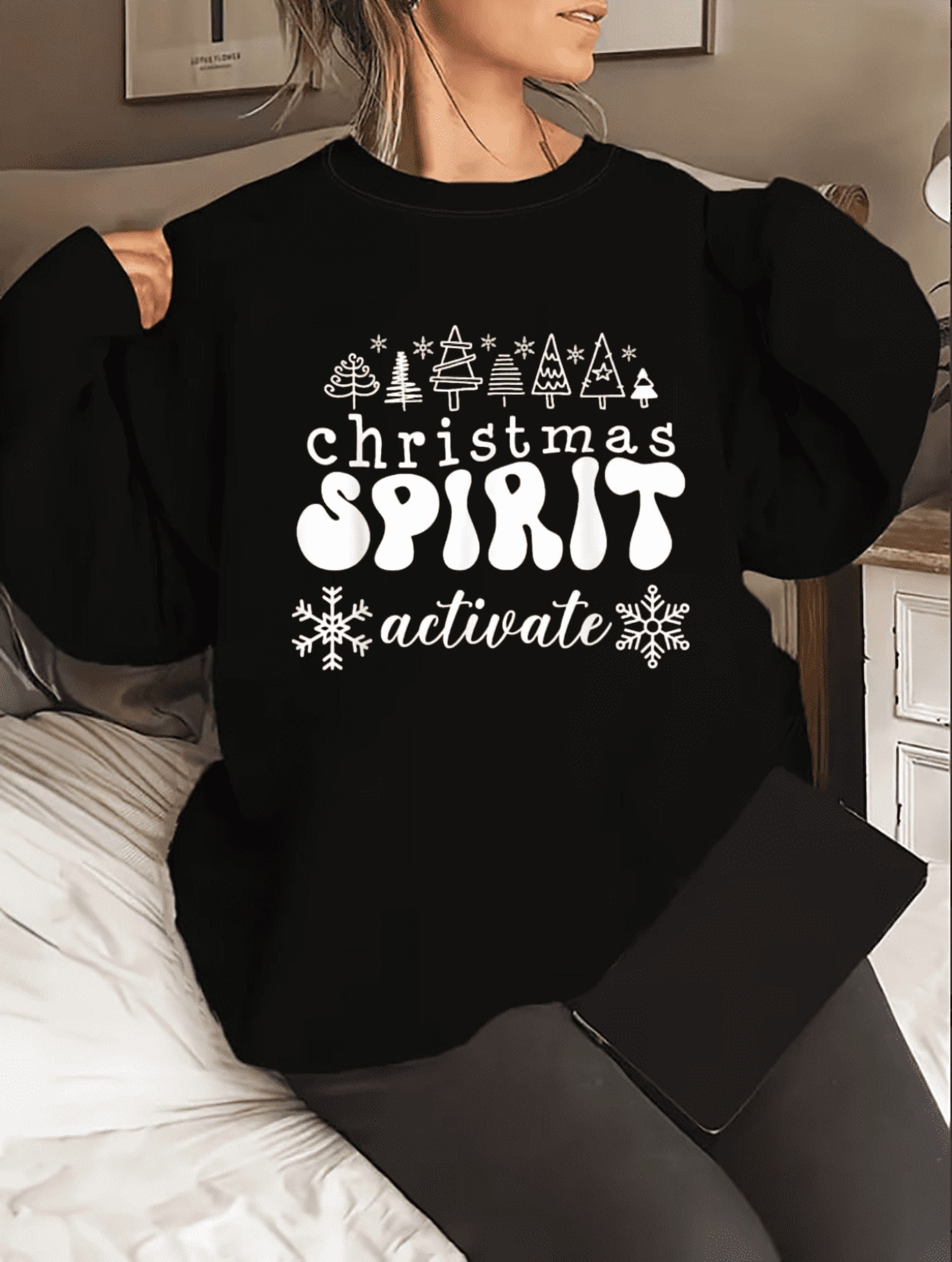 Activate Christmas Spirit Funny Festive Holiday Humor Sweatshirt, for Men & Women, up to Size ...