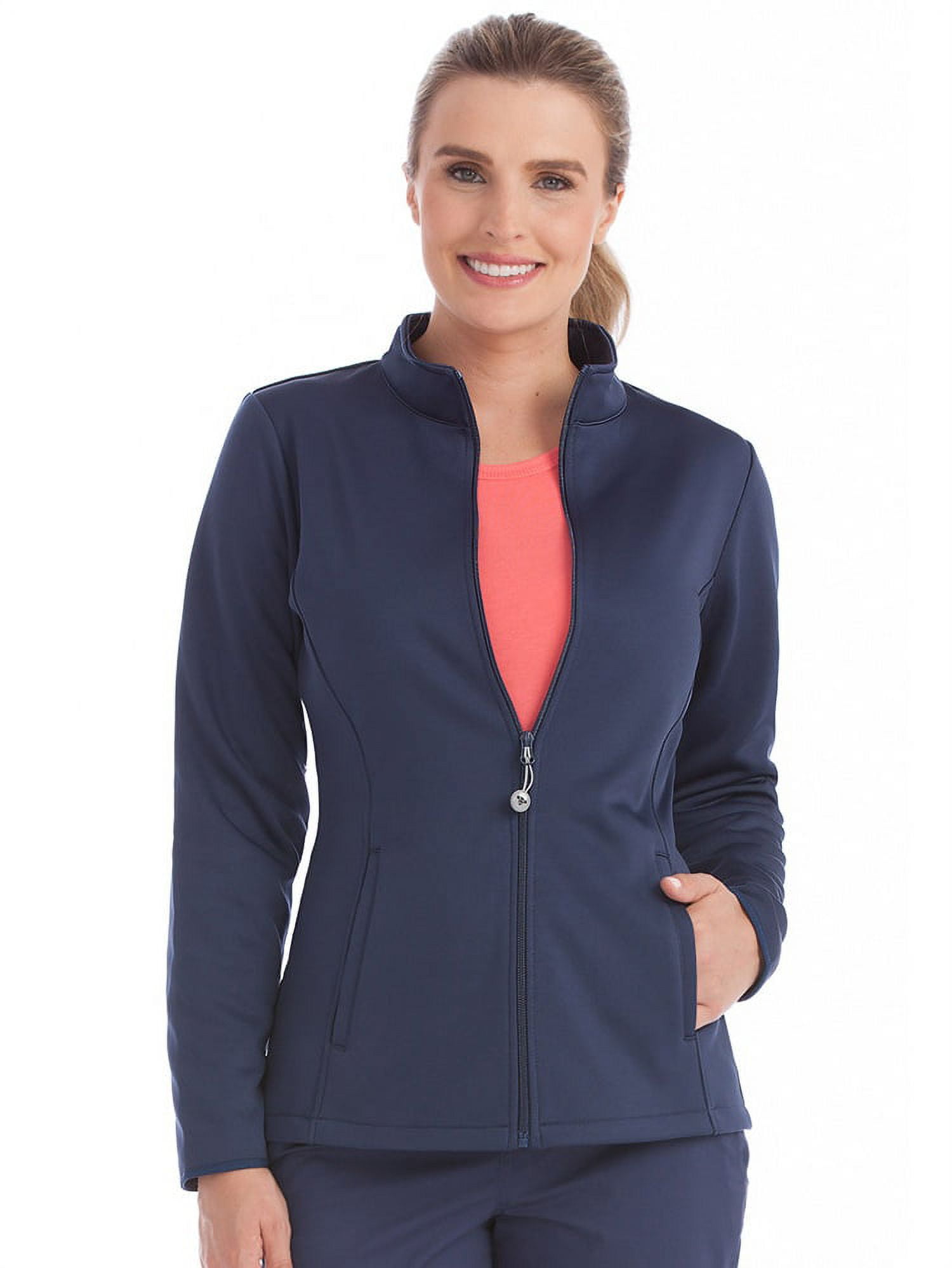 Activate by Med Couture Women's Med Tech Zip Front Solid Scrub Jacket ...