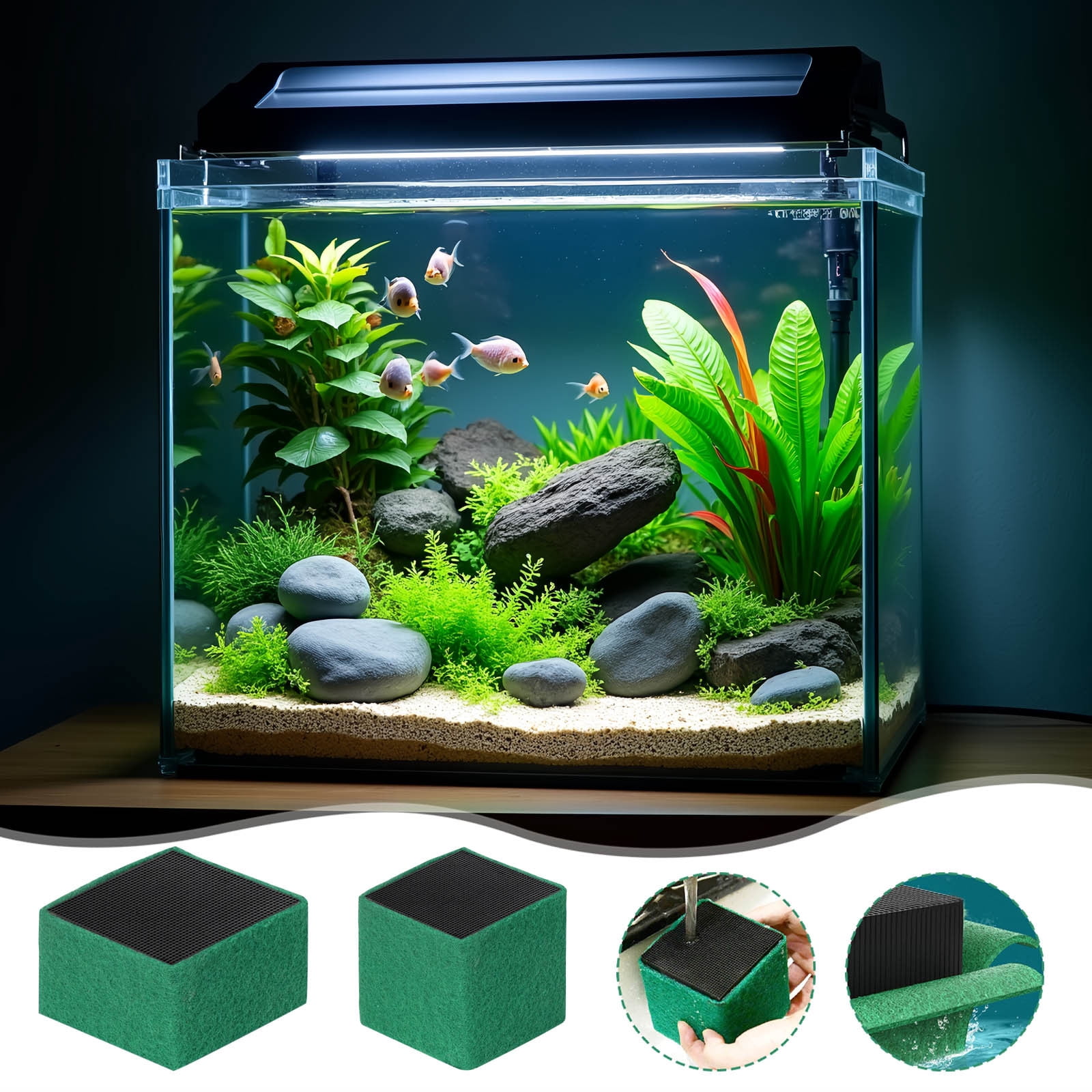 Activated Carbon Aquarium Filter Cubes | Honeycomb Structure | Cotton ...