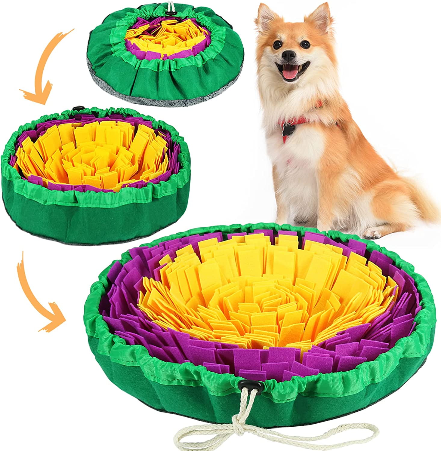 Activated sniffing mat, an interactive toy designed for dogs, for slow ...