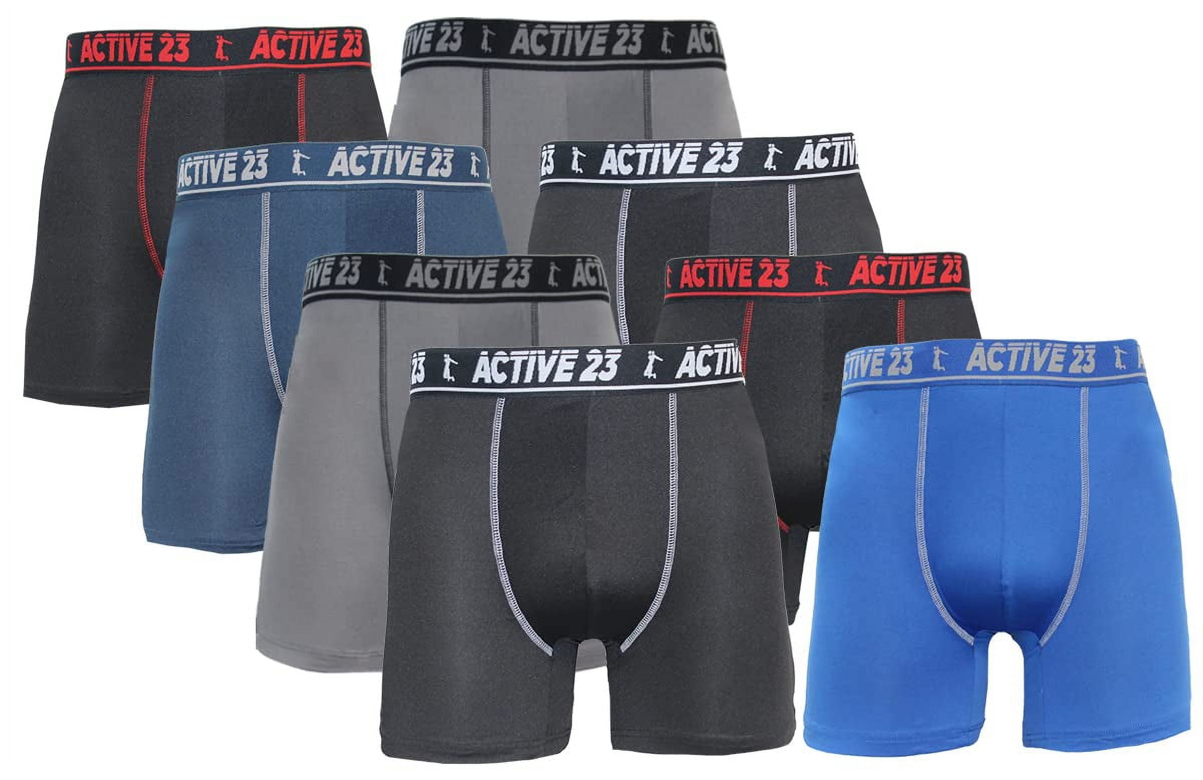 Active 23 Men's Underwear Boxer Brief, 8-Pack Moisture Wicking ...