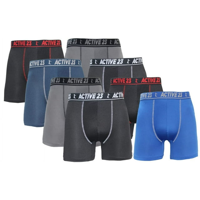 Active 23 Men's Underwear Boxer Brief, 8-Pack Moisture Wicking ...
