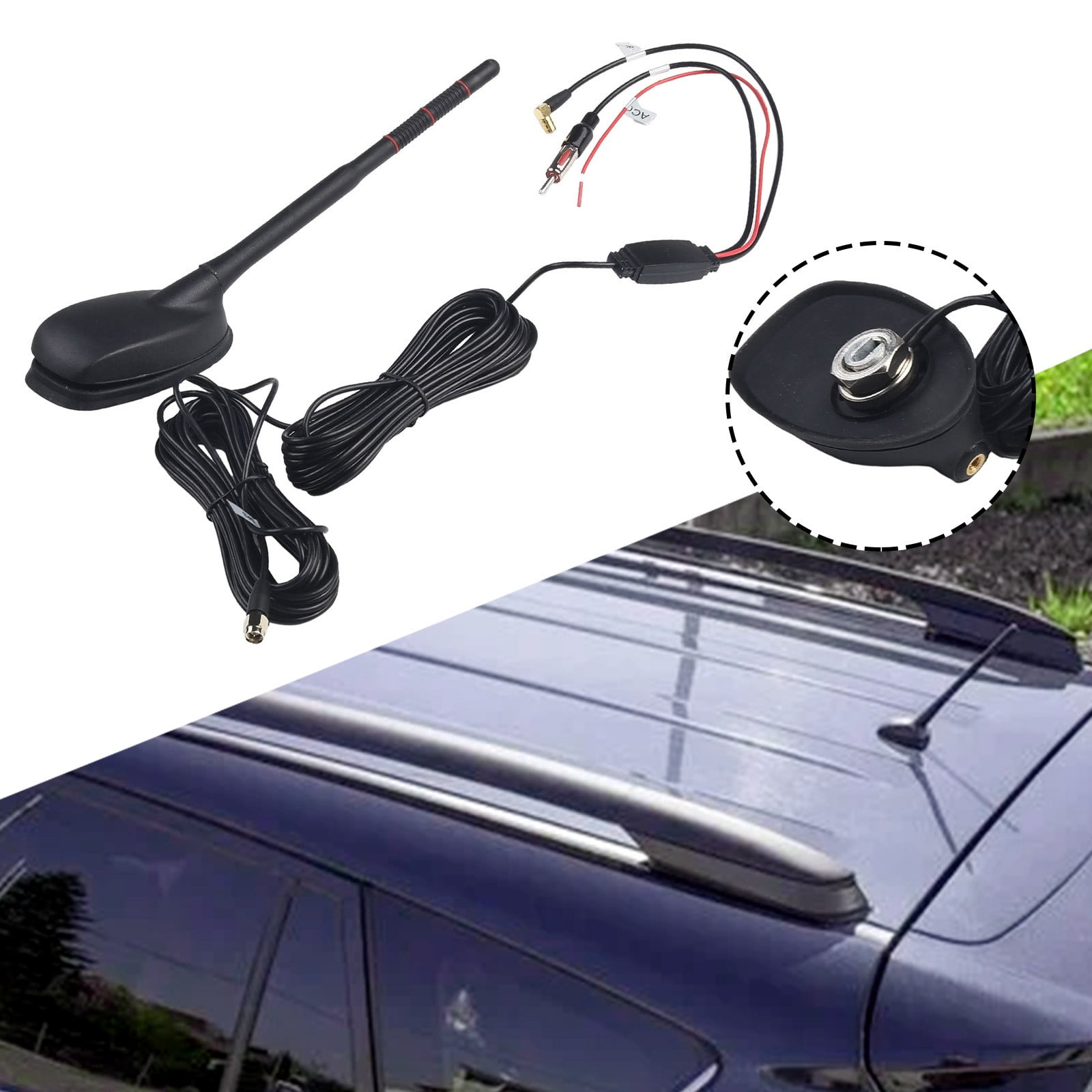 Active Amplified Top Roof Mount Car Antenna Improve Signal Reception ...