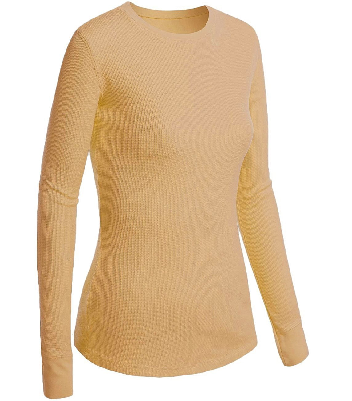 Active Basic Women Basic Round Crew Neck Thermal Long Sleeves T Shirt