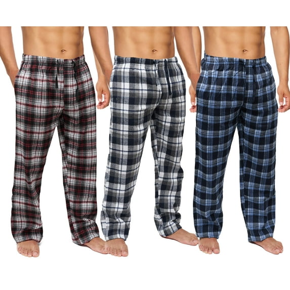 Active Club Men’s Flannel Pajama Pants 3 Pack– Soft Sleep & Lounge ...