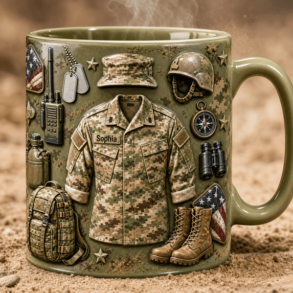 Active Duty Soldier Mug 2D Printed 3D Effect Service Gift for Military ...