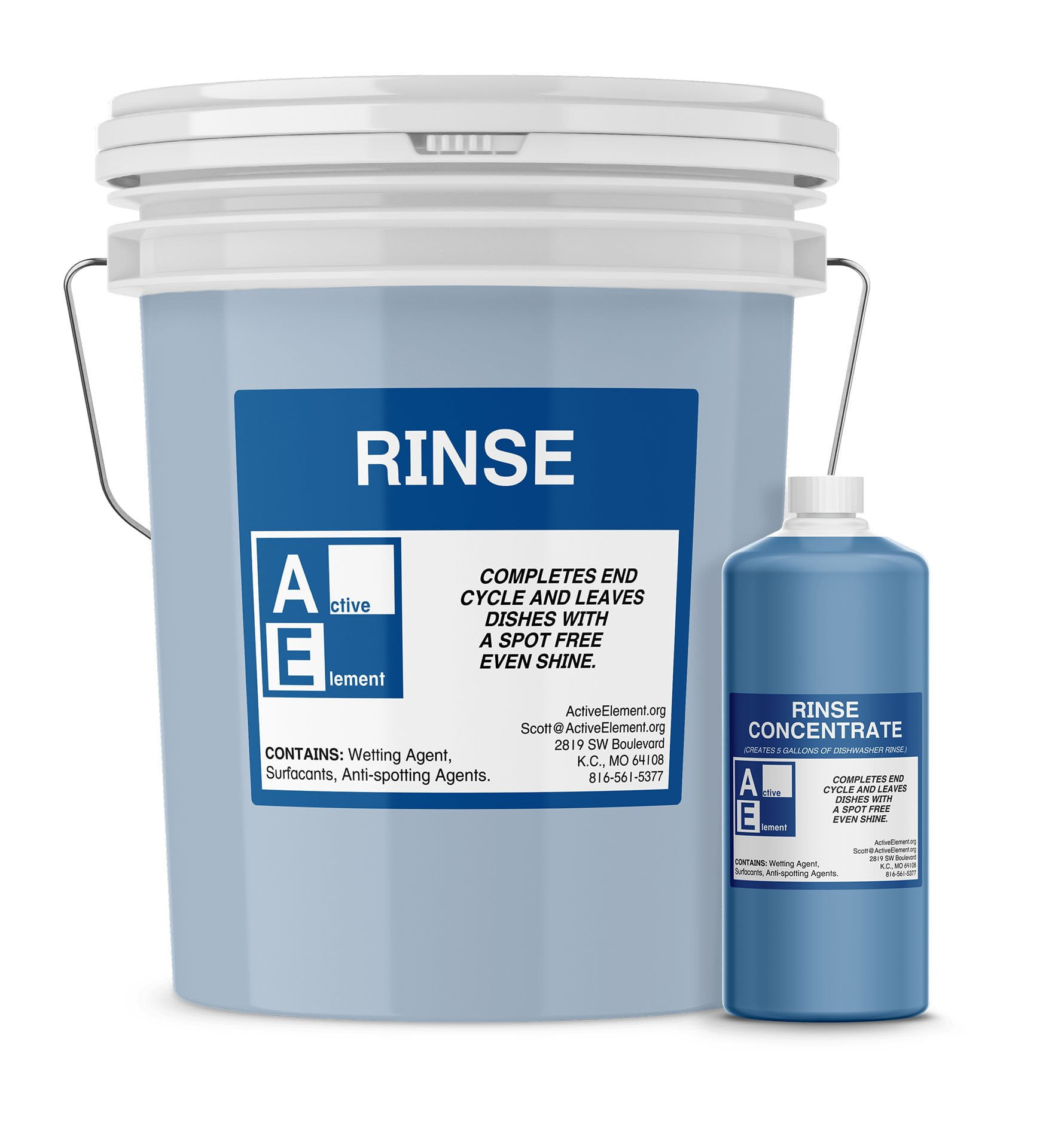 Active Element Commercial Dishwasher Rinse - Makes Two 5-gallon pail ...