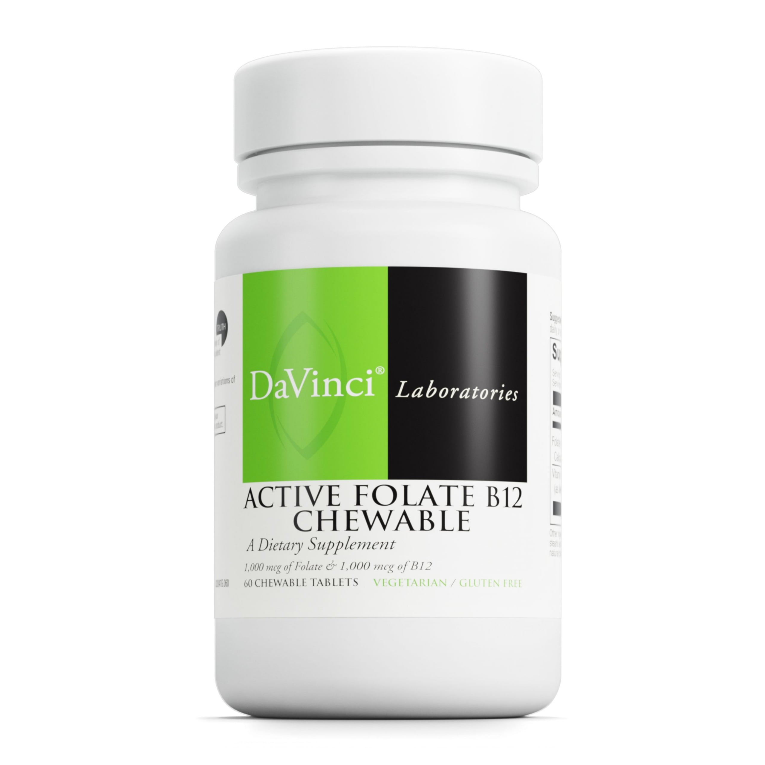 Active Folate B12 Chewable, 60 Chewable Tablets, DaVinci Laboratories ...