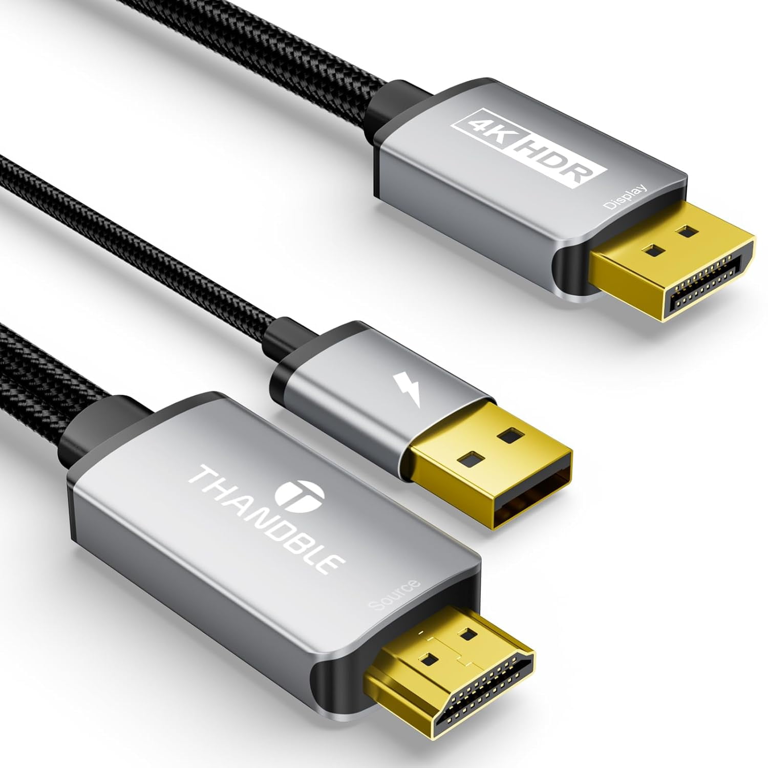 Active HDMI to DisplayPort Cable 6FT, 4K 60Hz 1080p 120Hz, directional ...