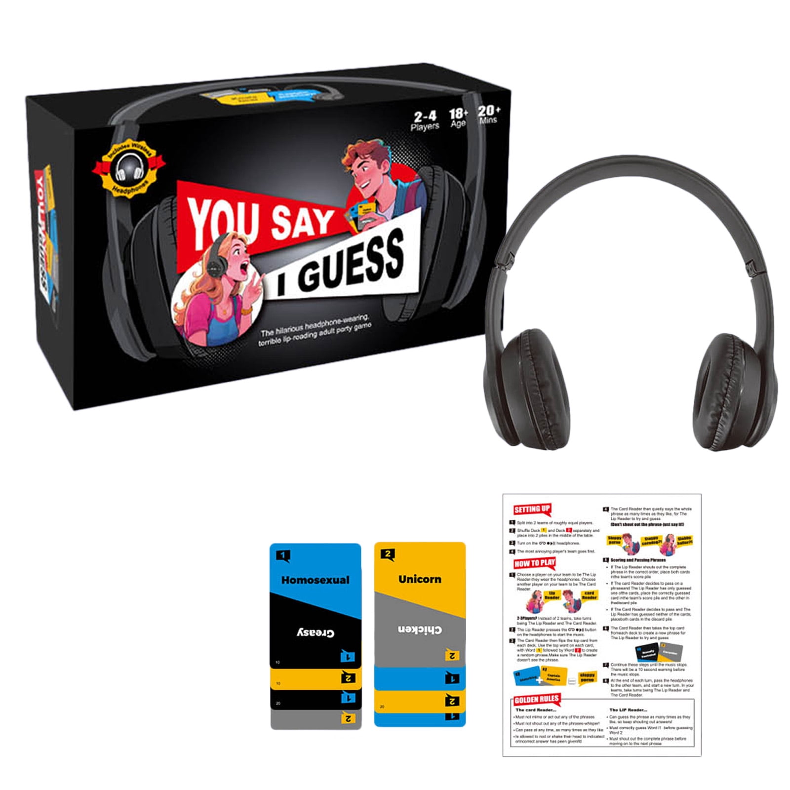Active Bluetooth Headphones Funny Lip Reading Sorry What Game - Walmart.com