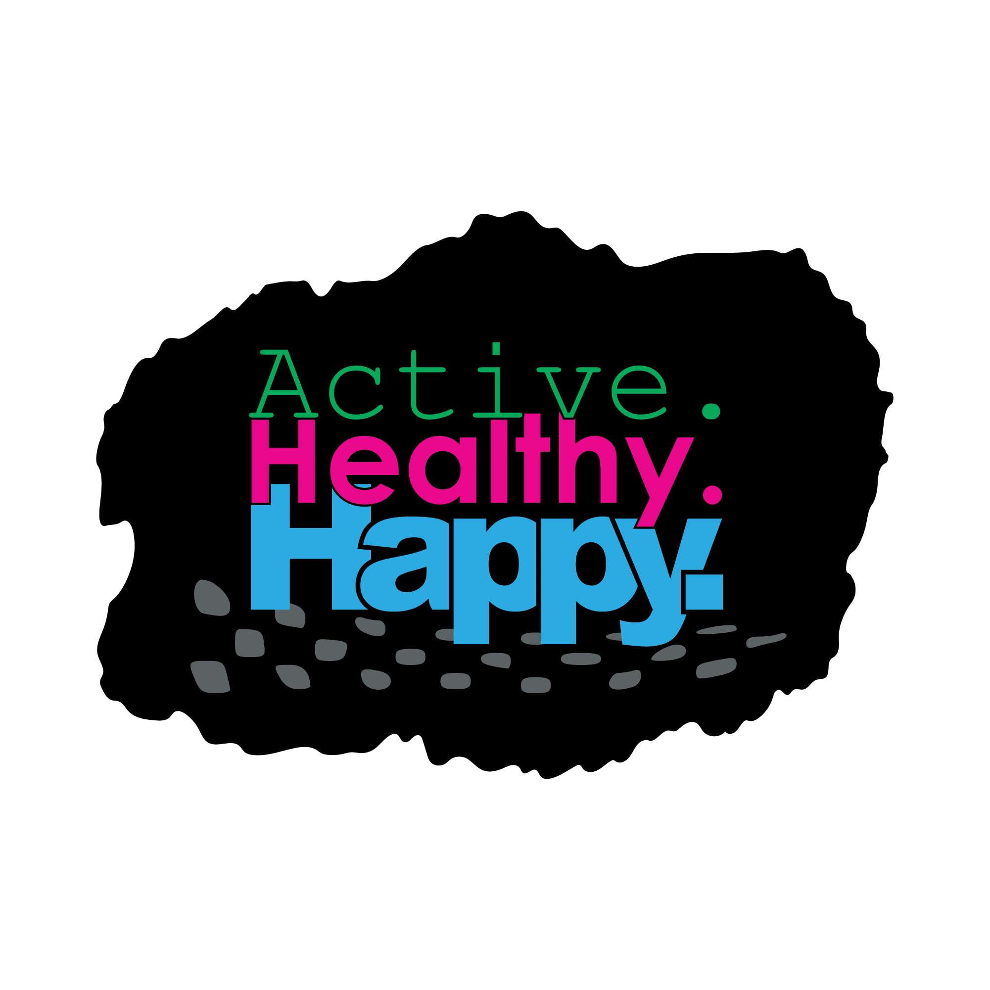 Active Healthy Happy Motivational Quote Inspiring wall Decal Wall Art ...