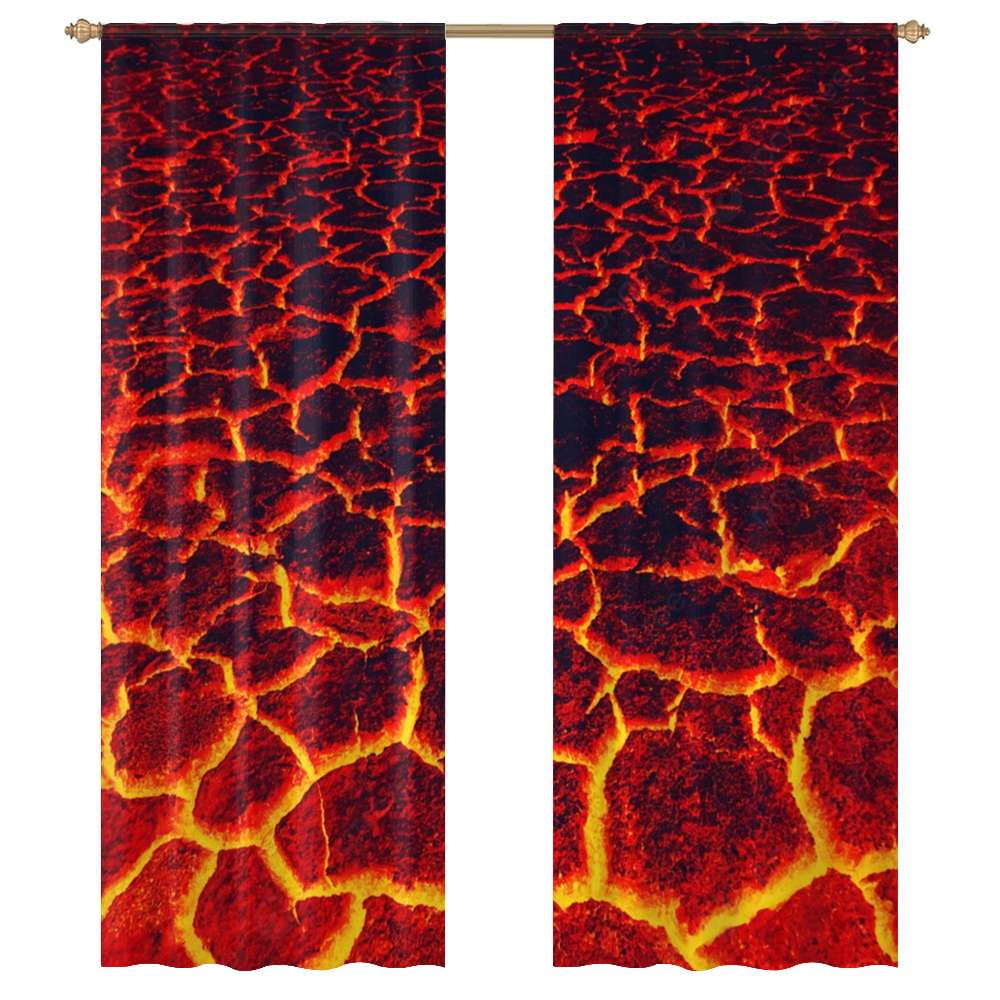 Active Lava Sheer Window Curtains for Living Room Kitchen Bedroom Tulle ...