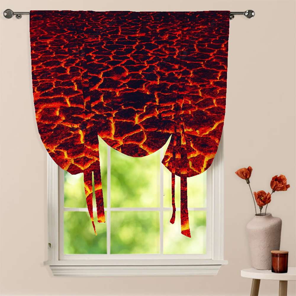 Active Lava Window Curtain for Living Room Roman Curtain Kitchen Tie-up ...