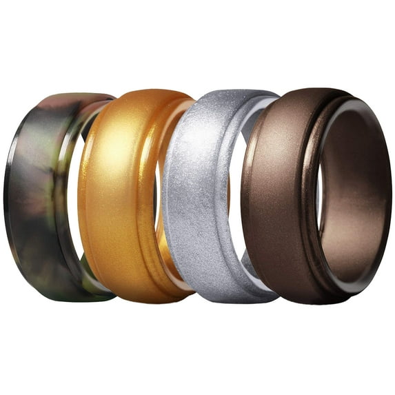 Active Lifestyle Safety Ring Men's Silicone Wedding Ring, Step Edge ...