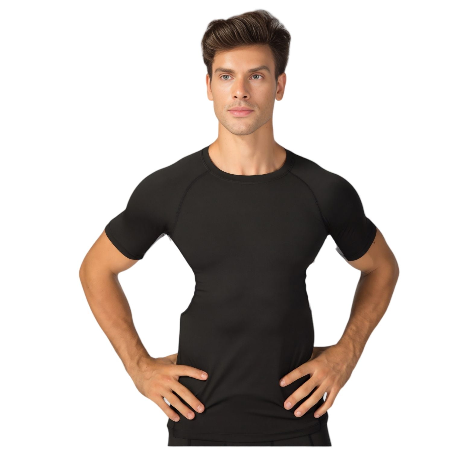 Active Men's Fitted Short Sleeve Athletic Shirt with Crew Neck and ...