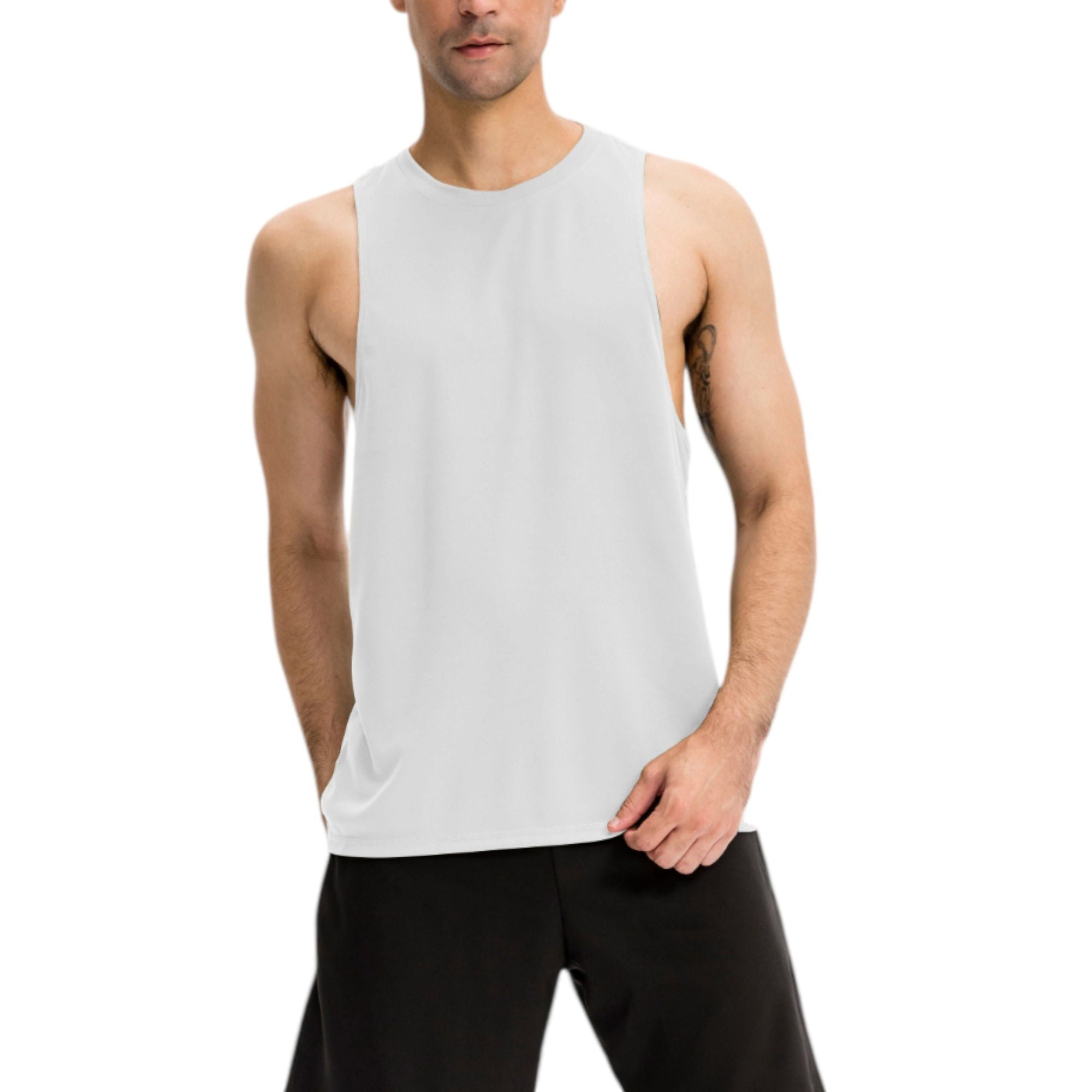 Active Men's Muscle Workout Tank Top with Deep Armholes and Lightweight ...