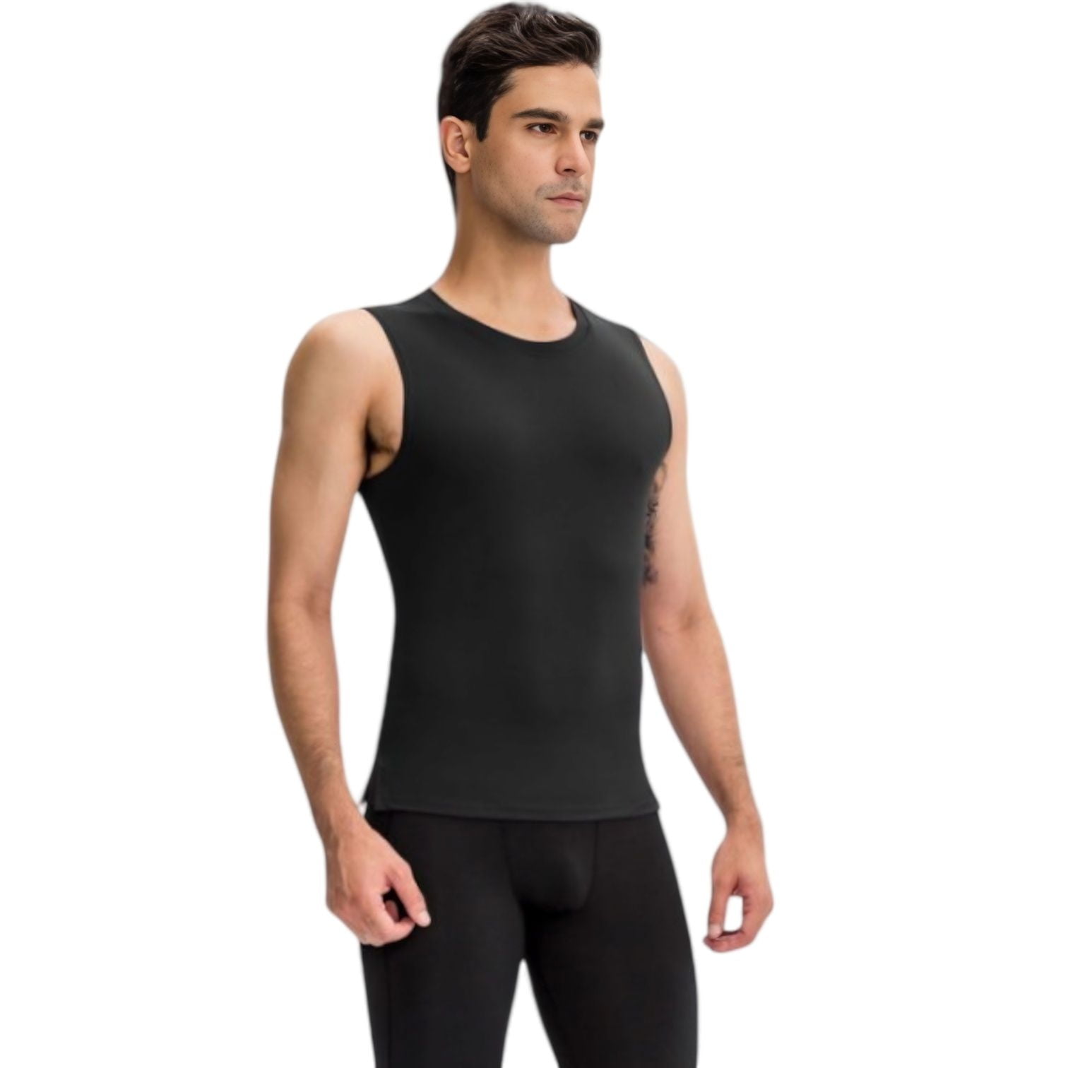 Active Men's Sleeveless Compression Tank Top with Smooth Stretch Fabric ...