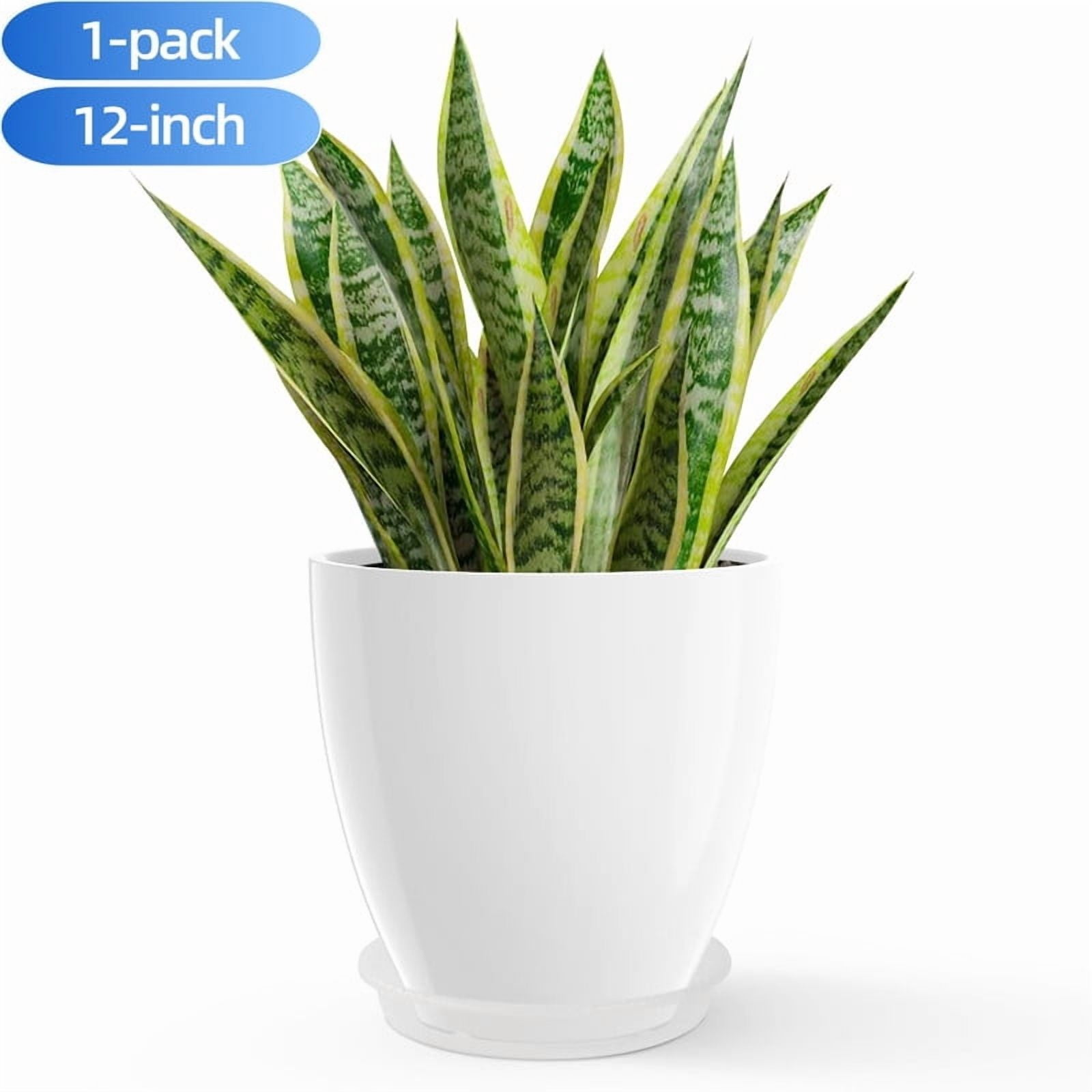 Active Mind Ltd 1-Pack 12 Inch Round Planters for Indoor Outdoor Use ...