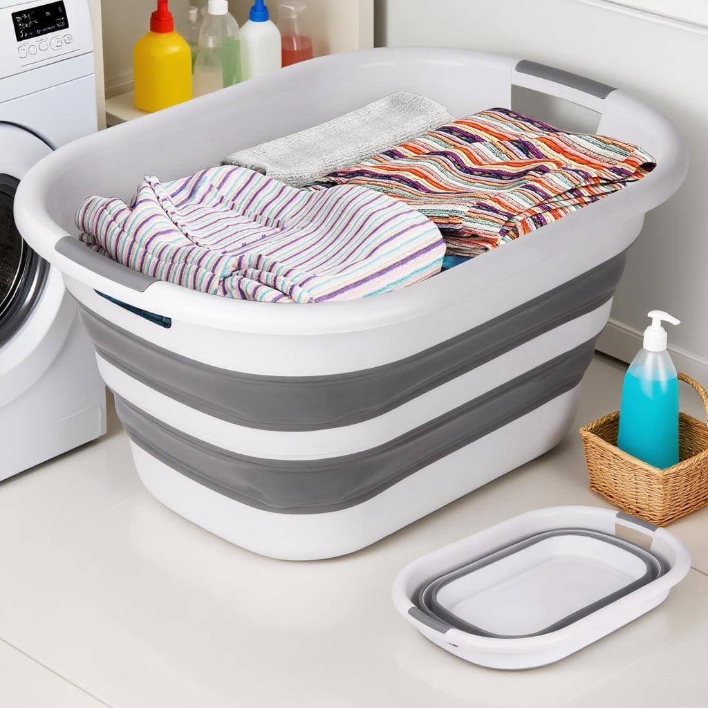 Active Mind Ltd 10.5 Gal (40L) Collapsible Laundry Basket - Heavy Duty ...