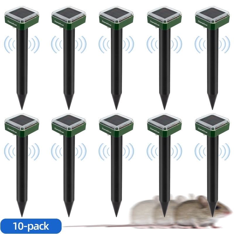 Active Mind Ltd 10-Pack Solar Mole Repellent, Rodent Repellent, Mouse ...