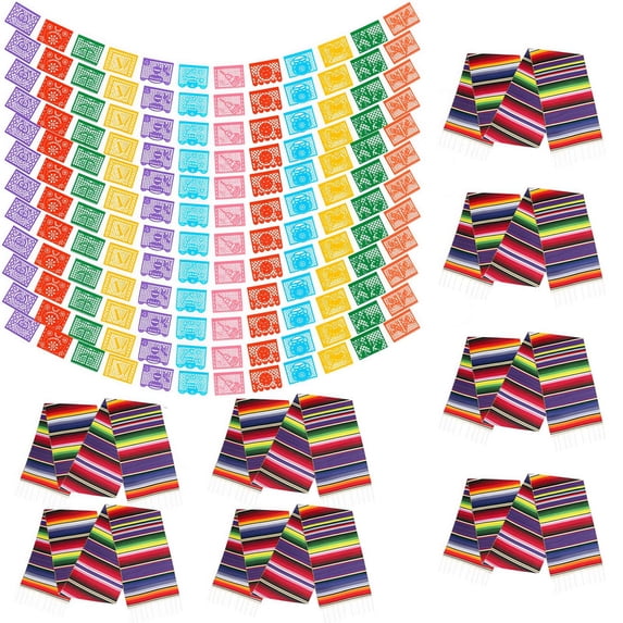 Active Mind Ltd 12 Pack Papel Picado Banner 22Ft and 8 Pack Mexican ...