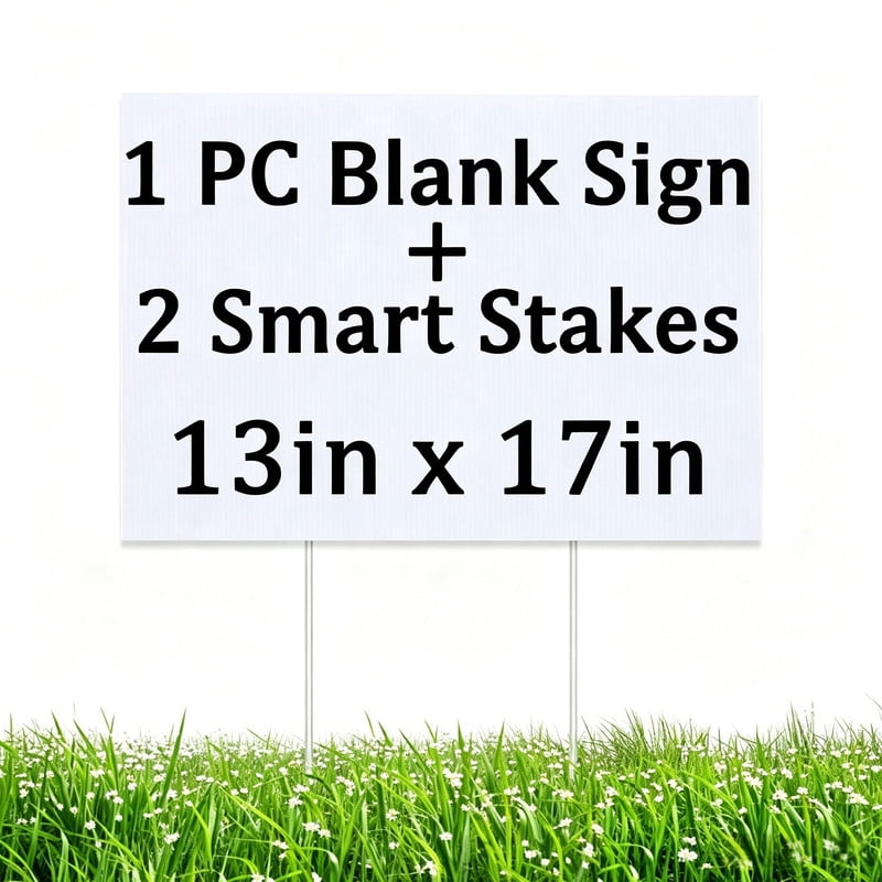 Active Mind Ltd 13x17 Inch Blank Corrugated Plastic Lawn Signs with ...