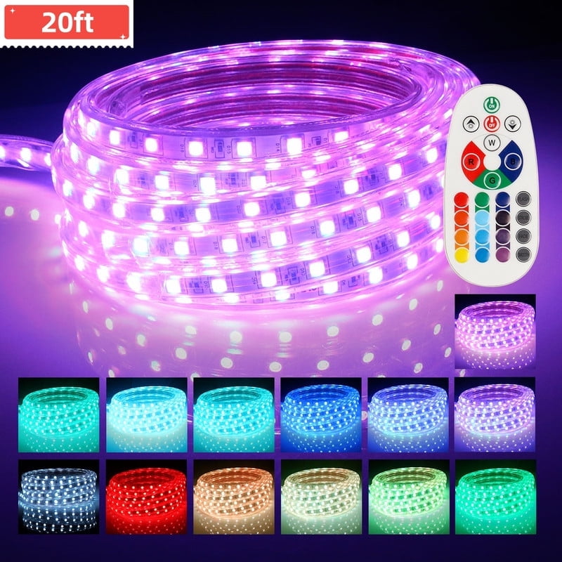 Active Mind Ltd 20ft LED Strip Lights with Remote - 13 Color RGB ...