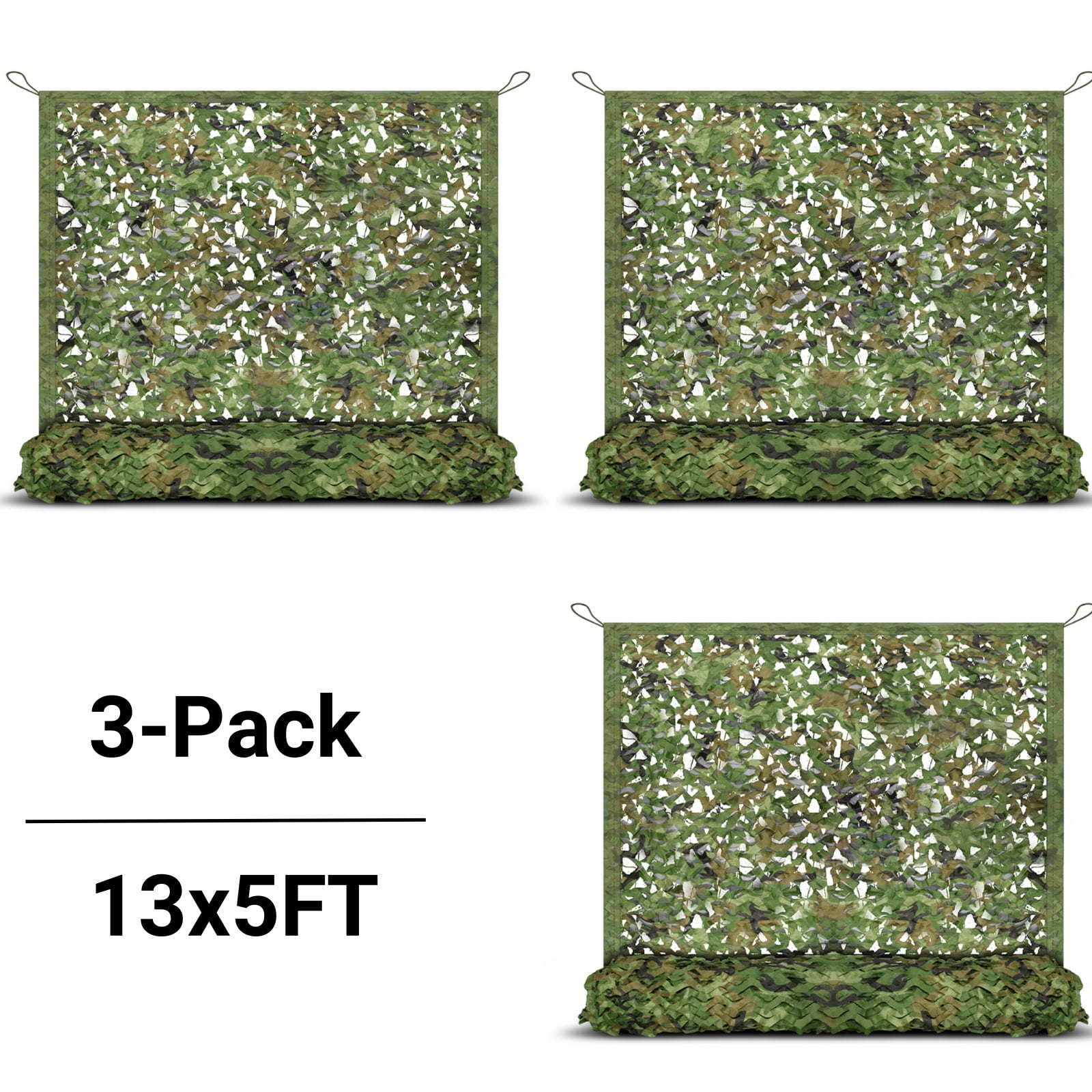 Active Mind Ltd 3-Pack 13x5 FT Camo Netting, Camouflage Net - Durable ...