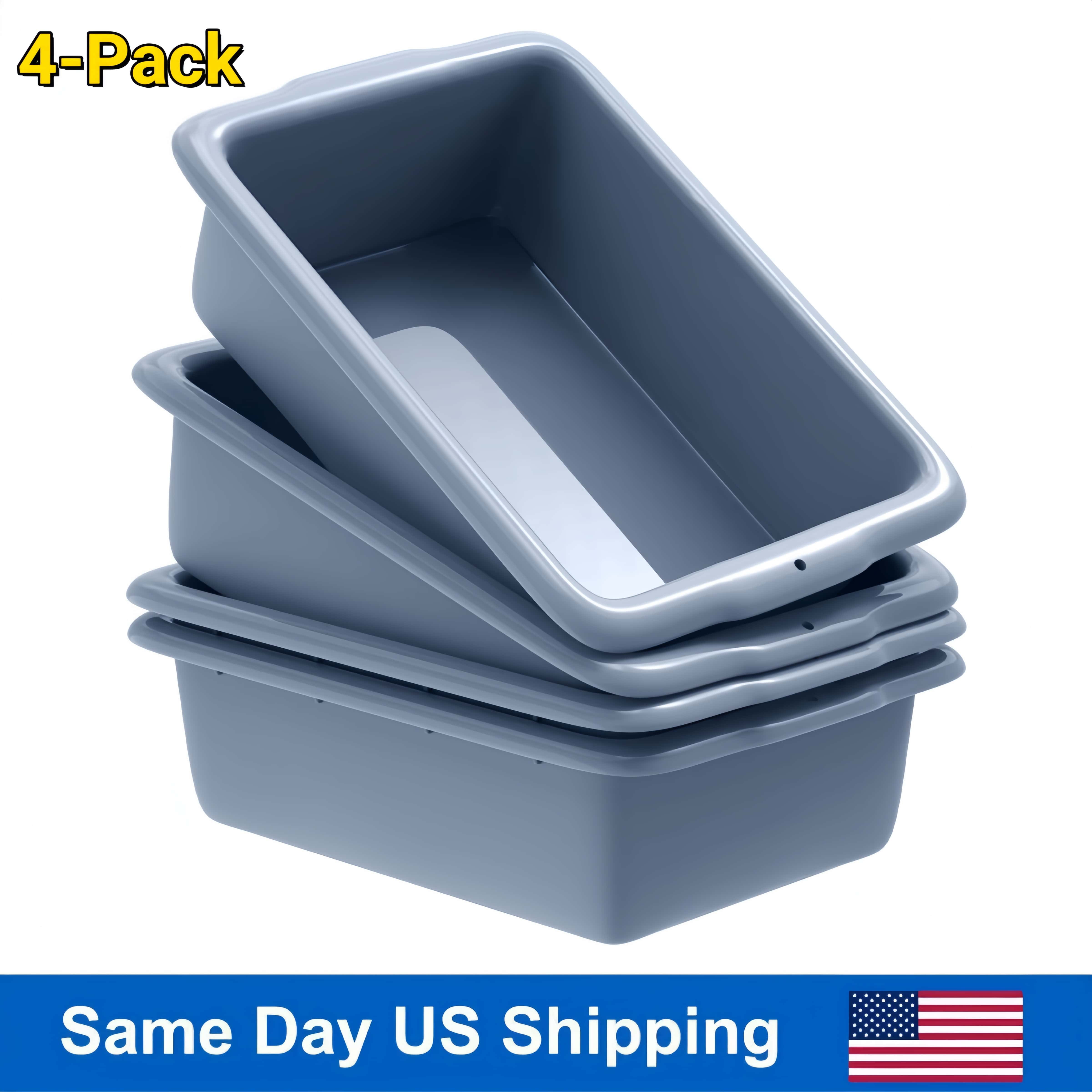 Active Mind Ltd 4-Pack 5.5 Gallon Commercial Dish Tub & Bus Pan Set ...