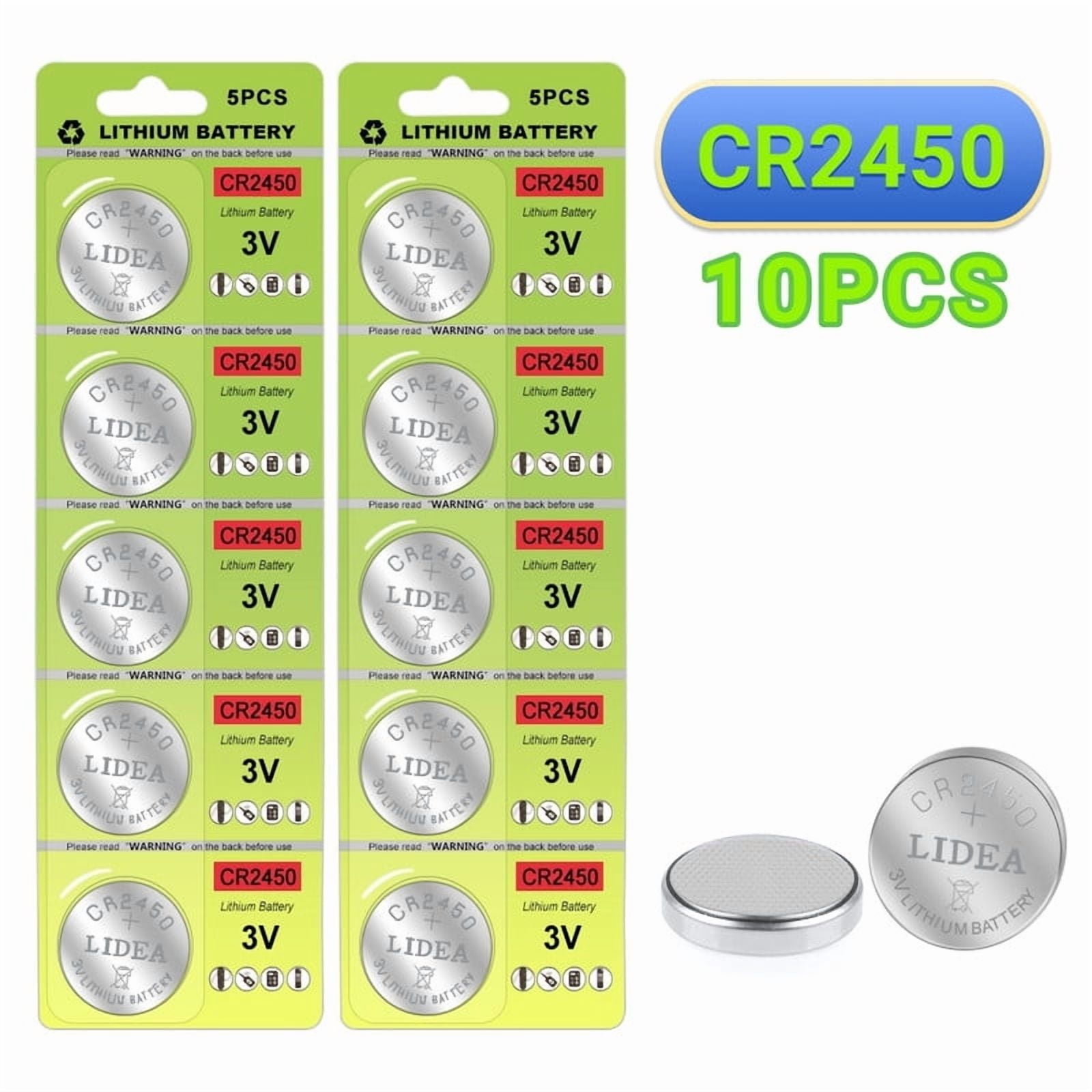 Active Mind Ltd CR2450 Lithium Battery 700mAh 10PC Bulk - 3V Button ...
