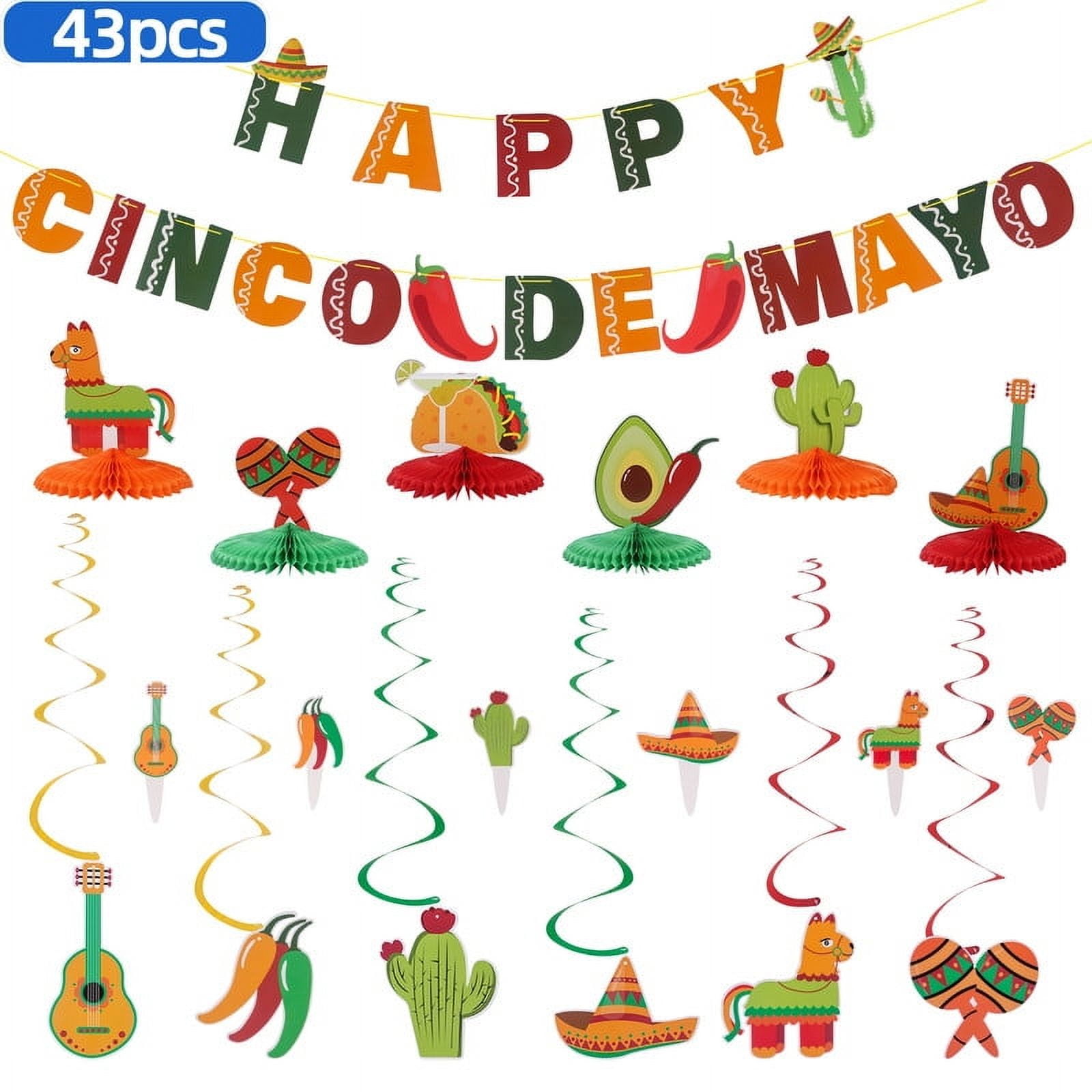 Active Mind Ltd Mexican Fiesta Party Decorations 43 Pcs - Cinco de Mayo ...