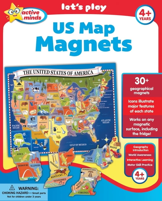 Active Minds Us Map Magnets (Other) - Walmart.com