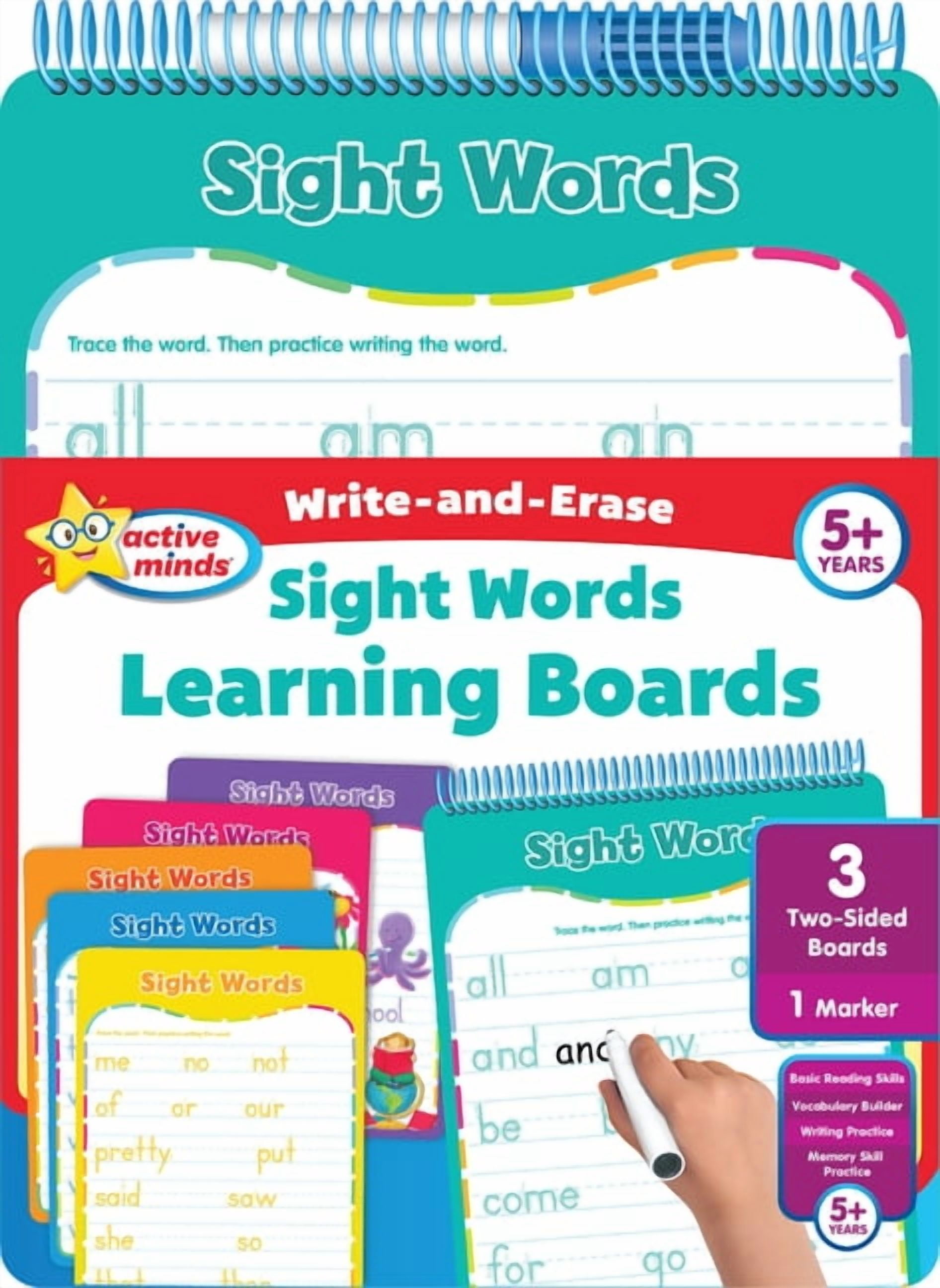 Active Minds Write-And-Erase Sight Words Learning Boards (Paperback ...
