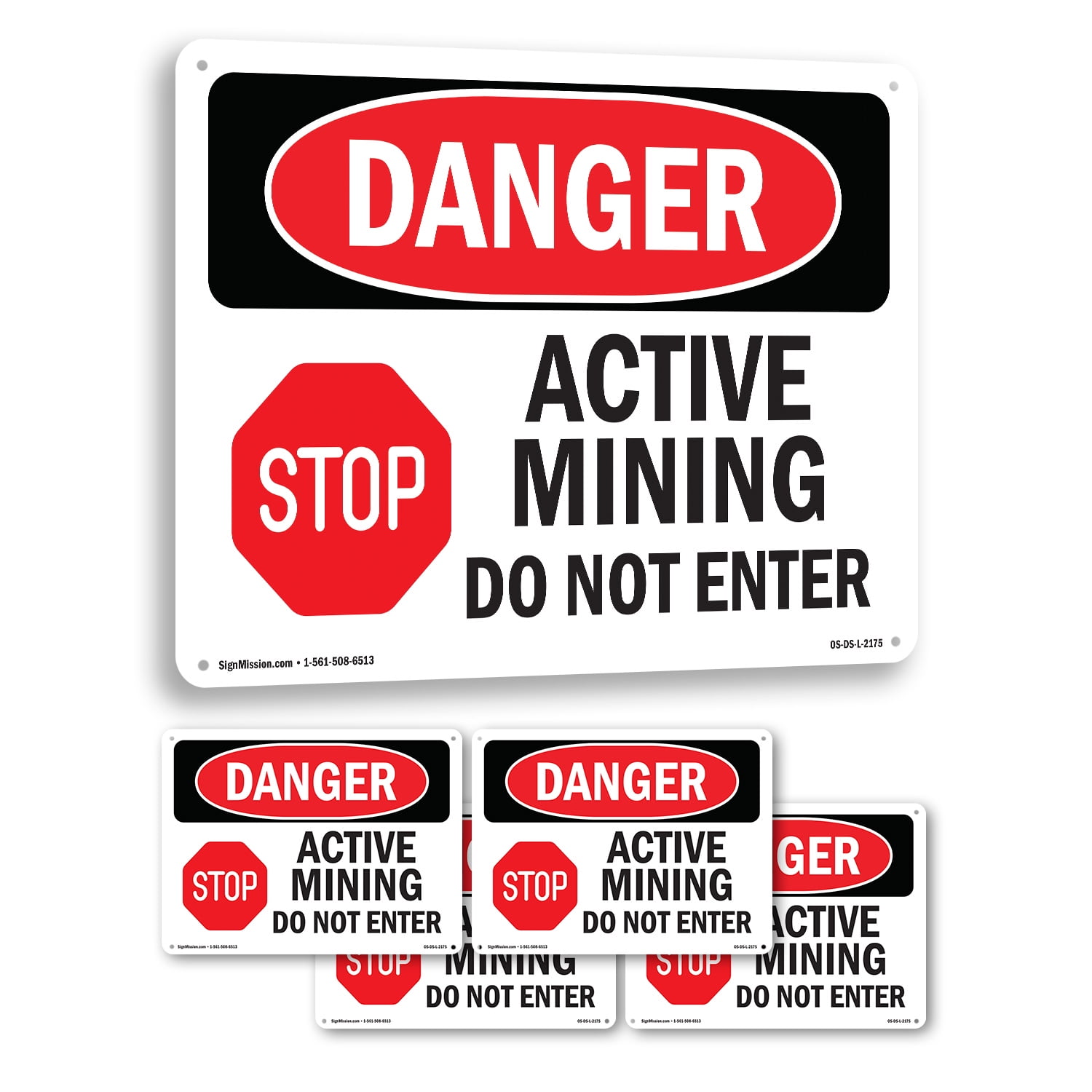 Active Mining Do Not Enter OSHA Danger Aluminum Sign 18 Inch x 12 Inch ...