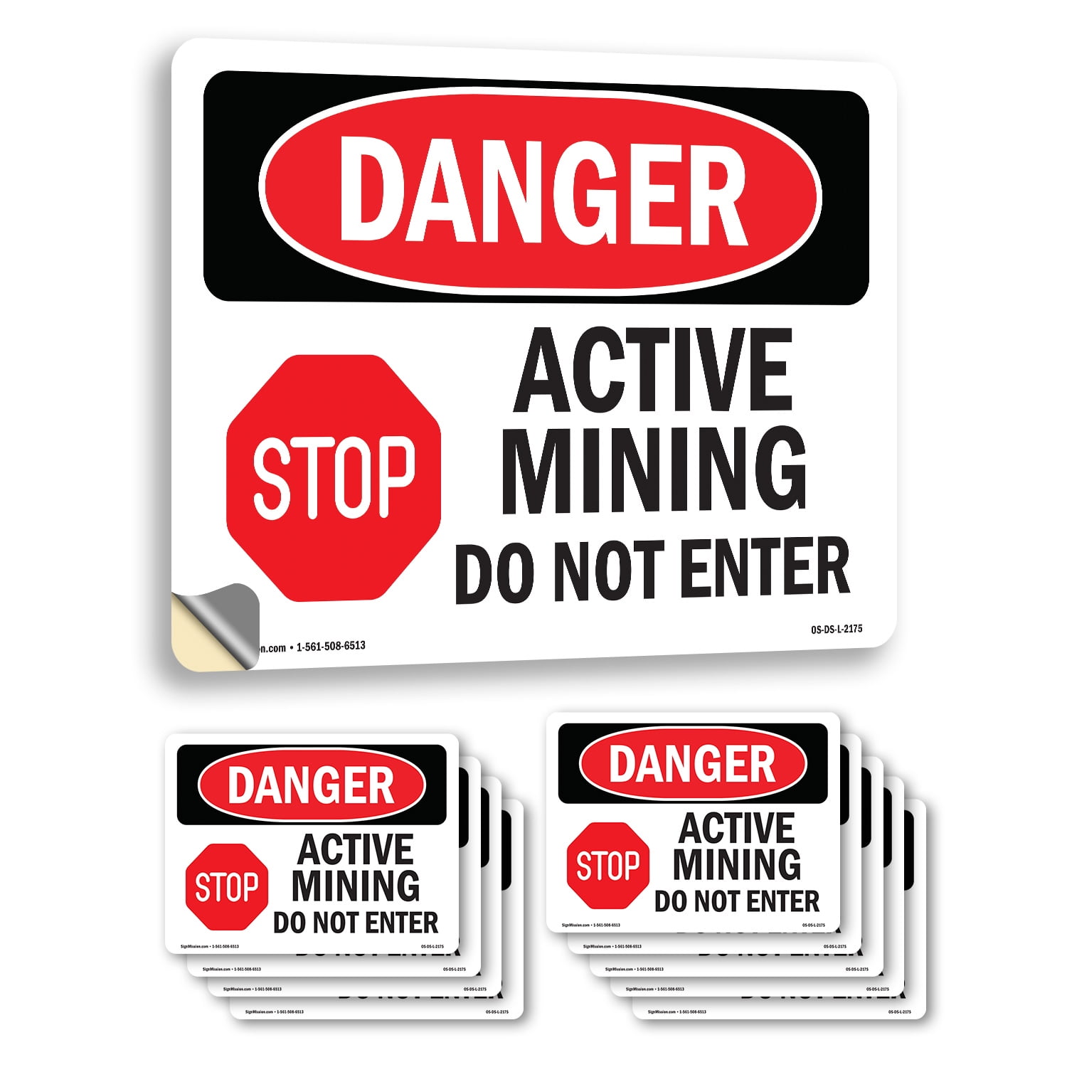 Active Mining Do Not Enter OSHA Danger Vinyl Decal Label 10 Inch x 7 ...