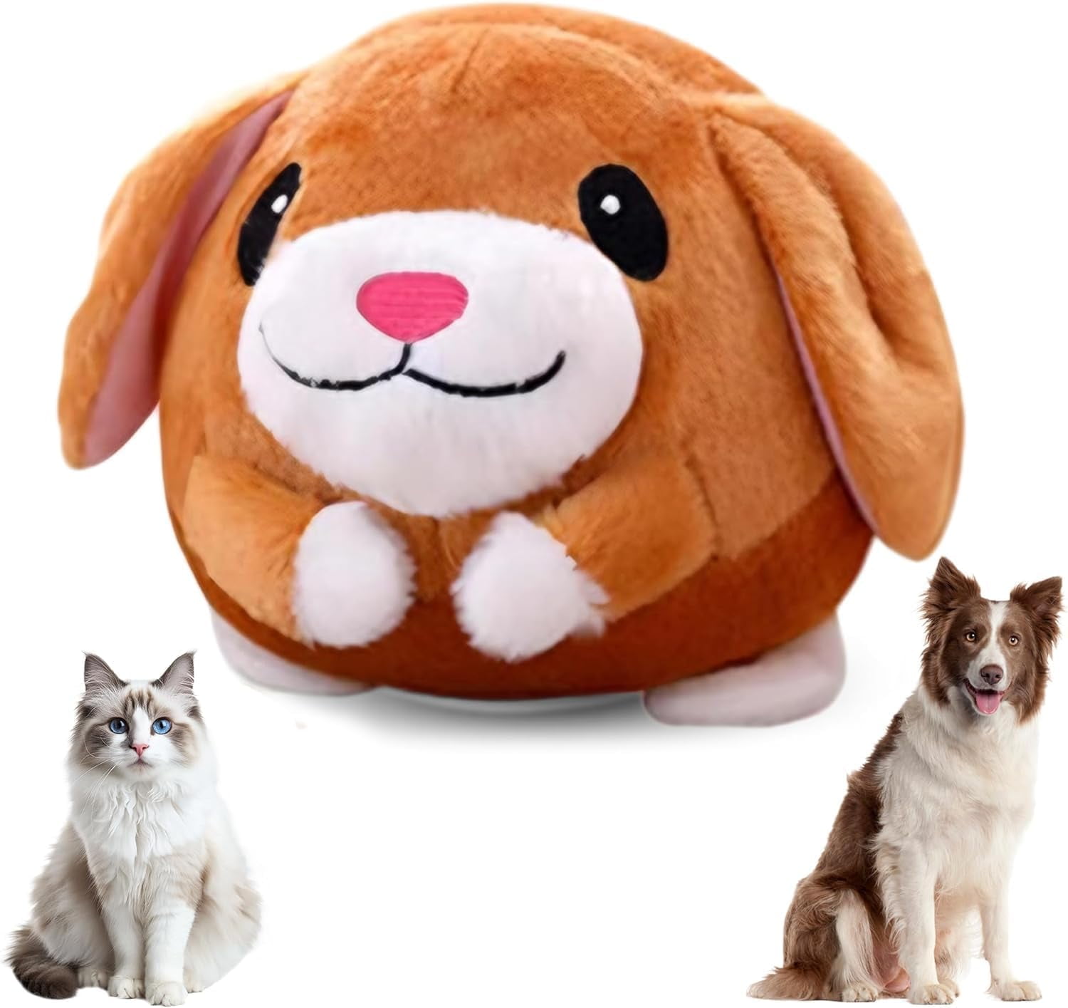 Active Moving Pet Plush Toy, 2026 New Squeaky Moving Dog Ball Toy ...