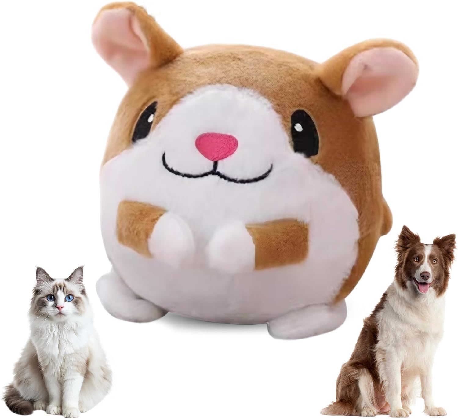 Active Moving Pet Plush Toy, 2026 New Squeaky Moving Dog Ball Toy ...