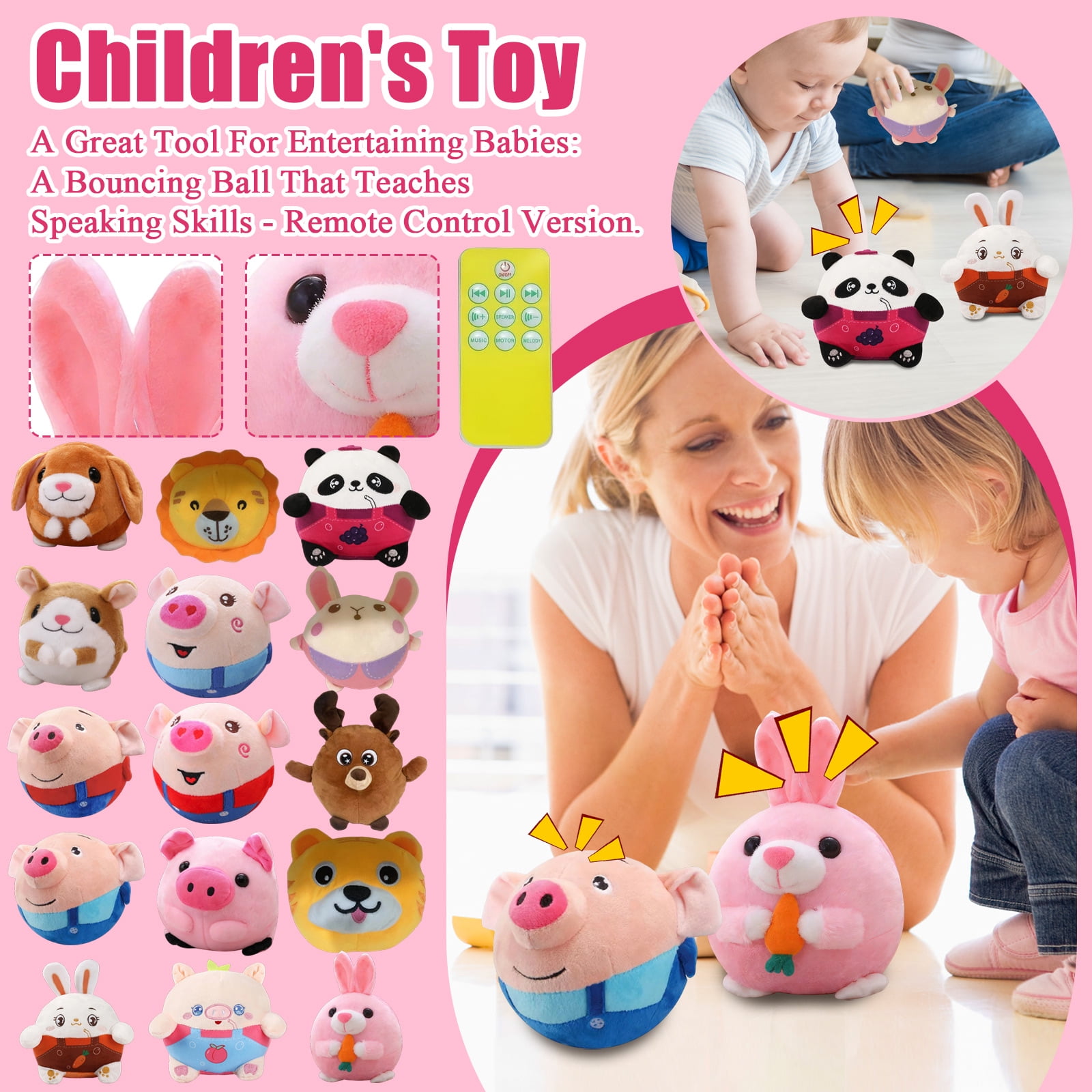 Active Moving Pet Plush Toy, 2026 New Squeaky Moving Dog Ball Toy ...