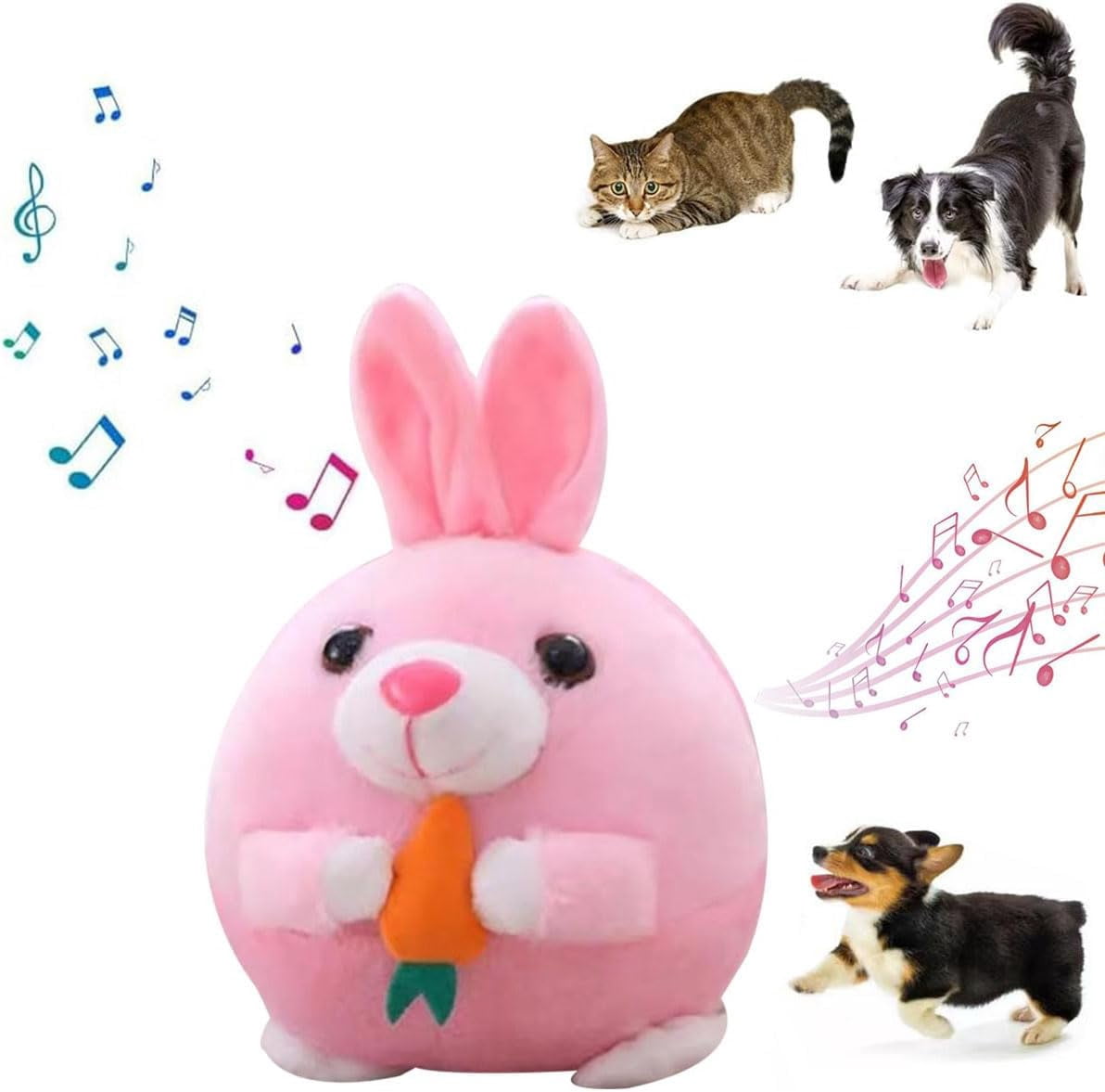 Active Moving Pet Toys Plush Interactive Dog Toys, Squeaky Moving Dog ...