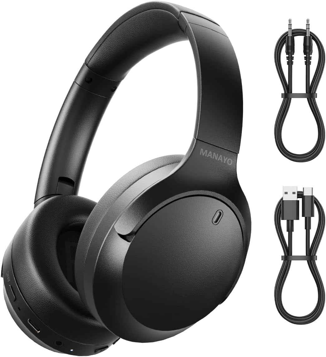 Active Noise Cancelling Bluetooth Over Ear Headphones, Foldable and ...