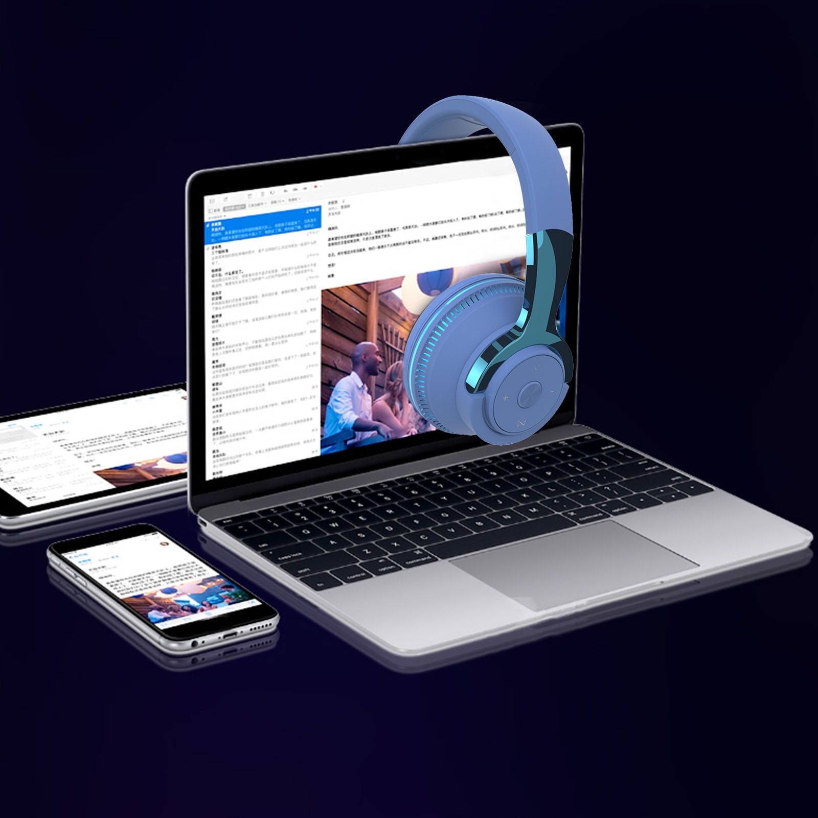 Active Noise Cancelling Headphones Wireless Over Ear Bluetooth ...