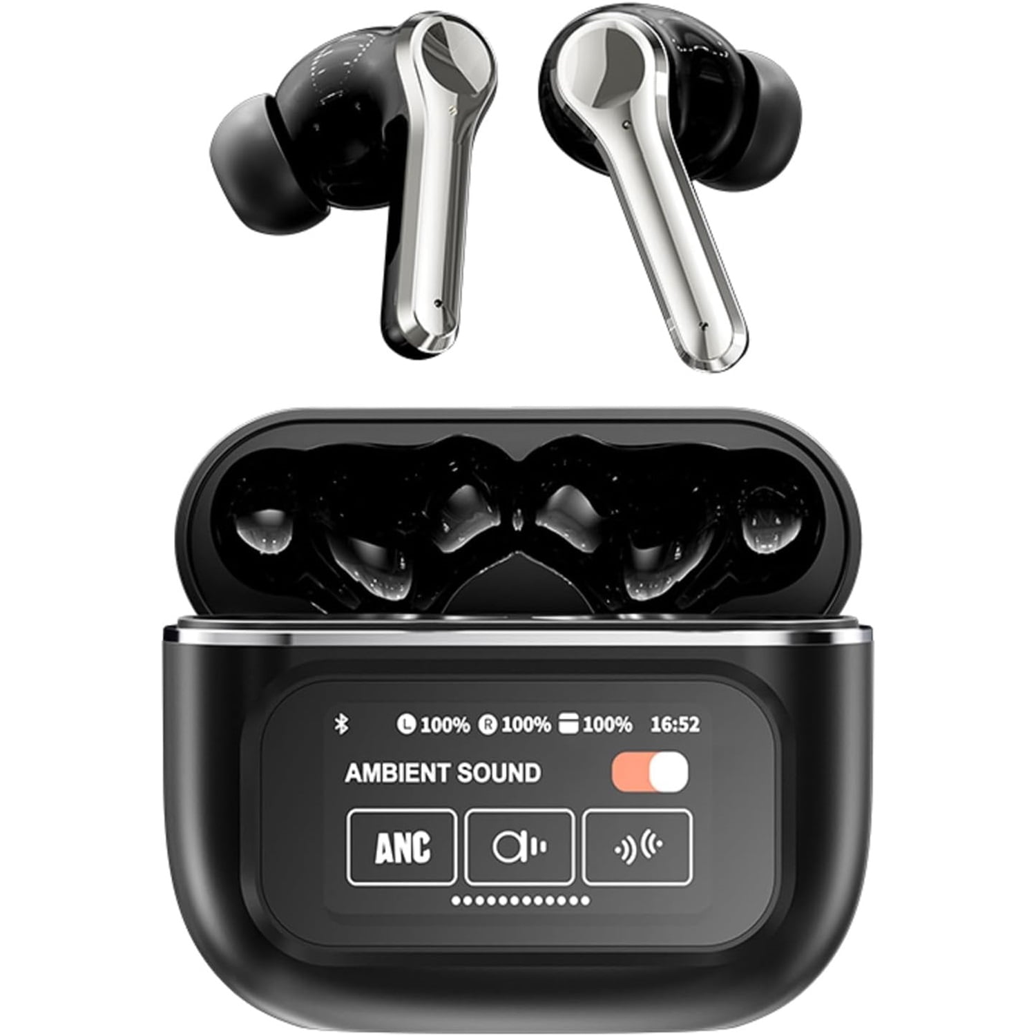 Active Noise Cancelling Wireless Earbuds with Touch Screen WaterProof ...
