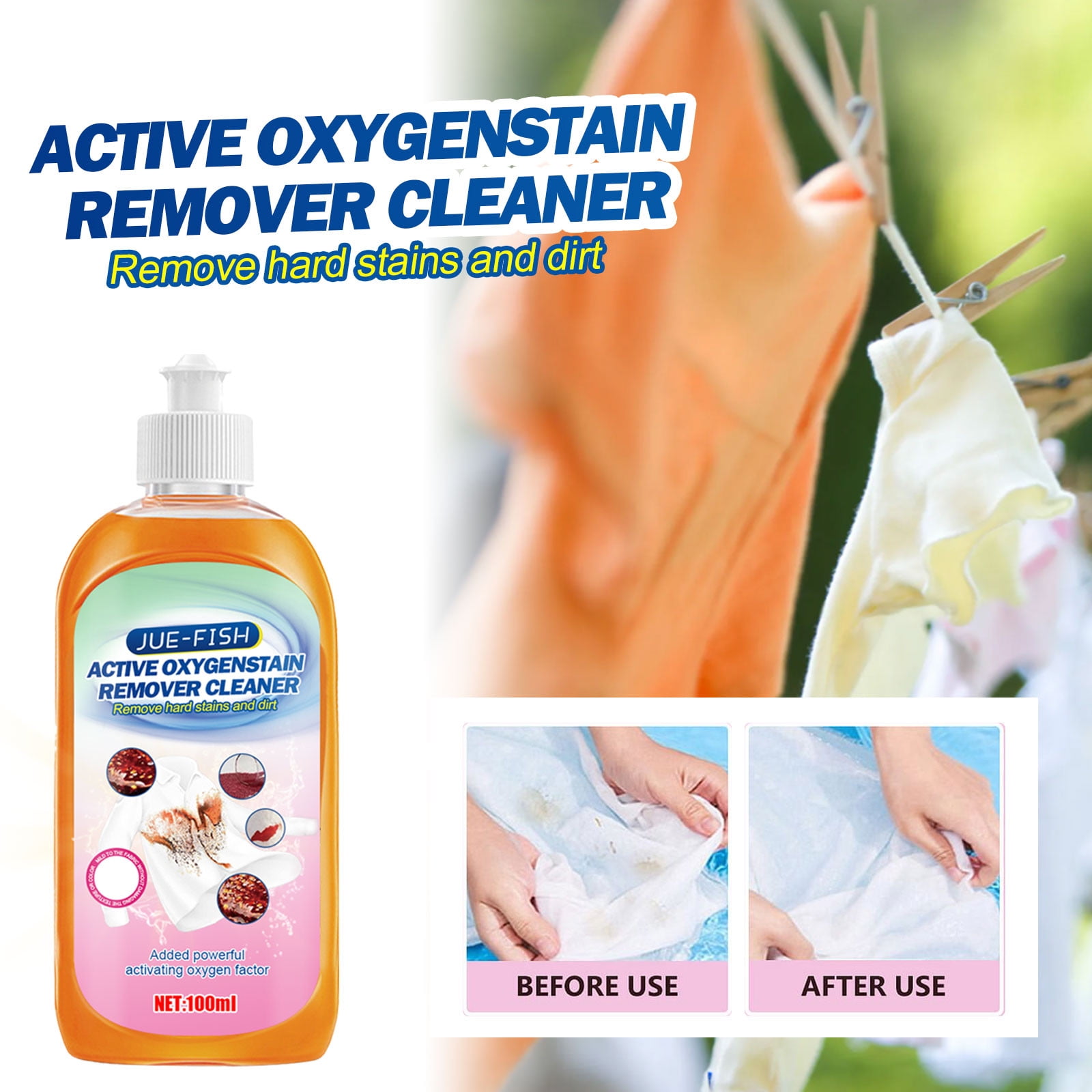 Active Oxygen Stain Remover Cleaner, Concentrated Oxygen Laundry ...