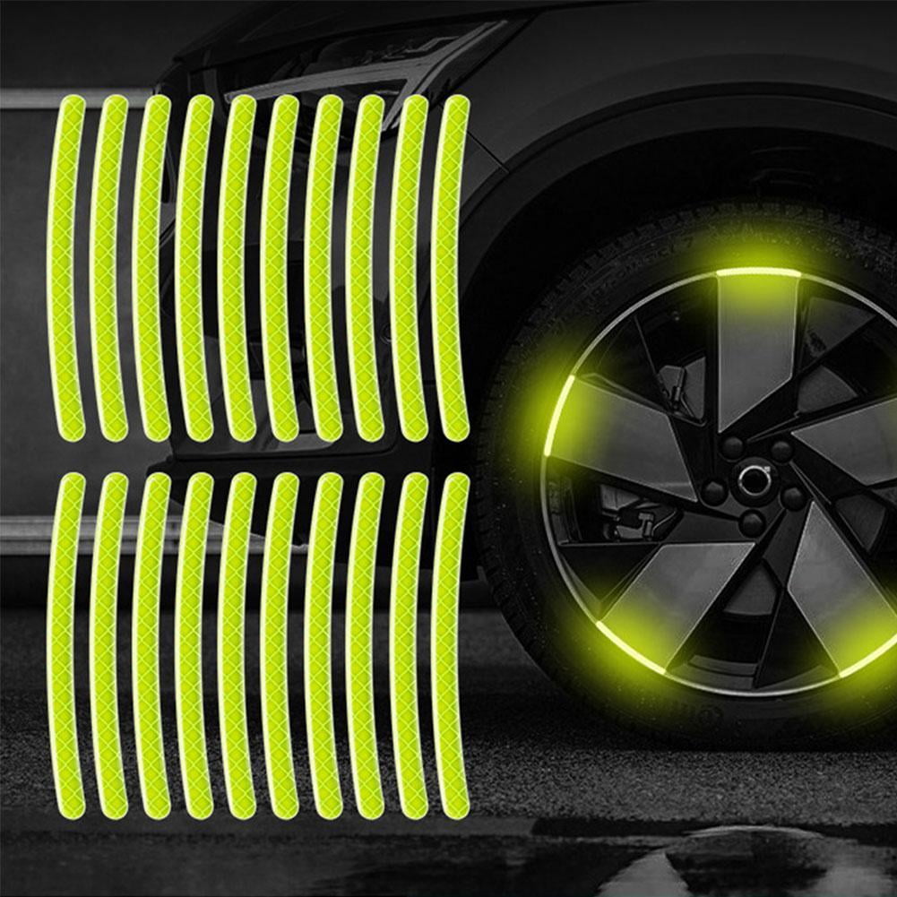 Active Radiance 20pcs Car Tire Rim Reflective Sticker Night Warning ...