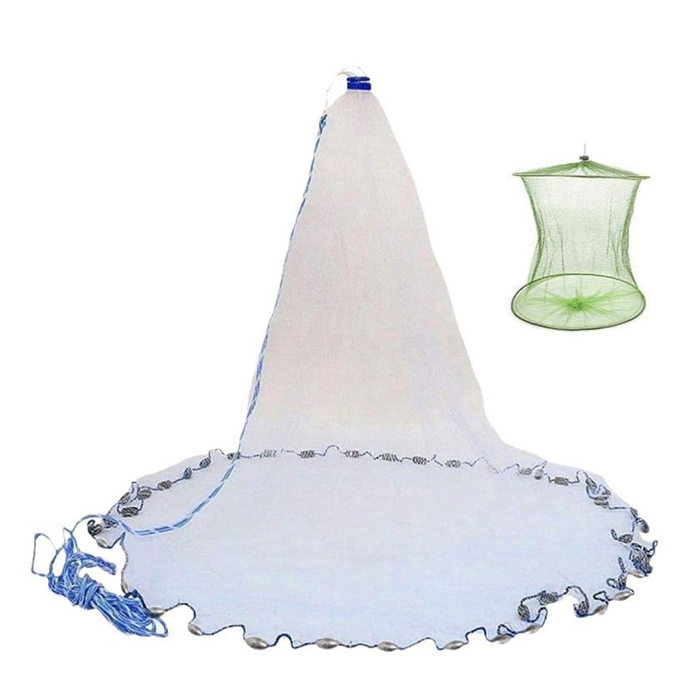 Active Radiance 8101214FT Fishing Cast Net Bait Easy Throw Hand Mesh ...