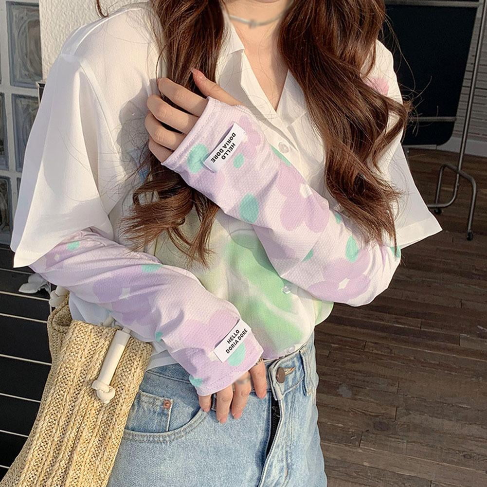 Active Radiance Sun Protective Cycling Arm Sleeves with Cool Ice Silk ...