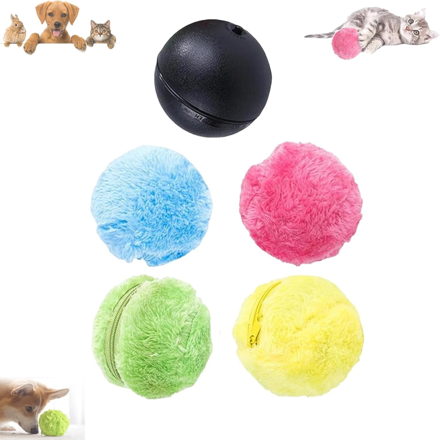 Active Rolling Ball 4 Color Covers Included, Smart Interactive Moving ...