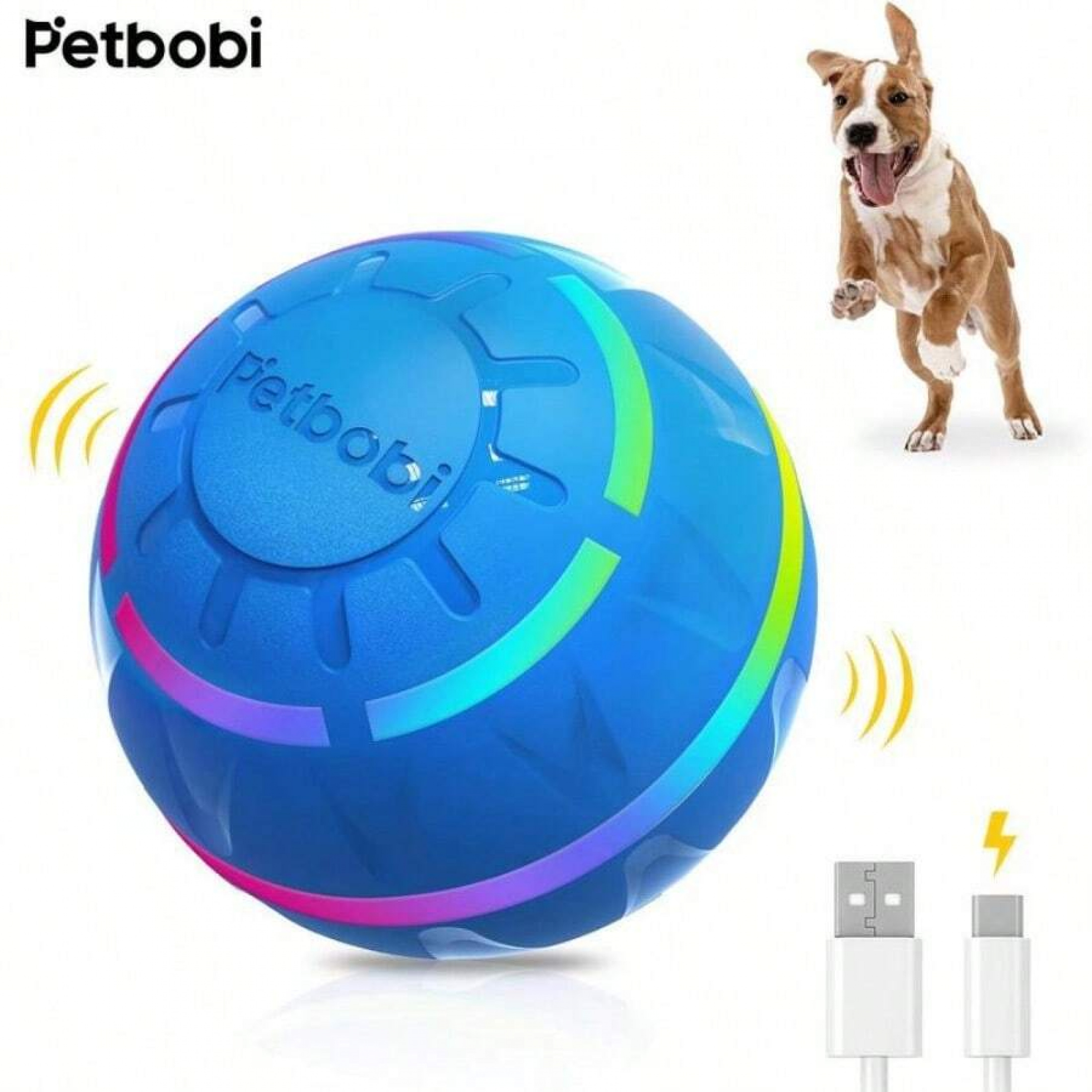 Active Rolling Ball For Dogs Interactive Dog Ball With LED Flash Light ...